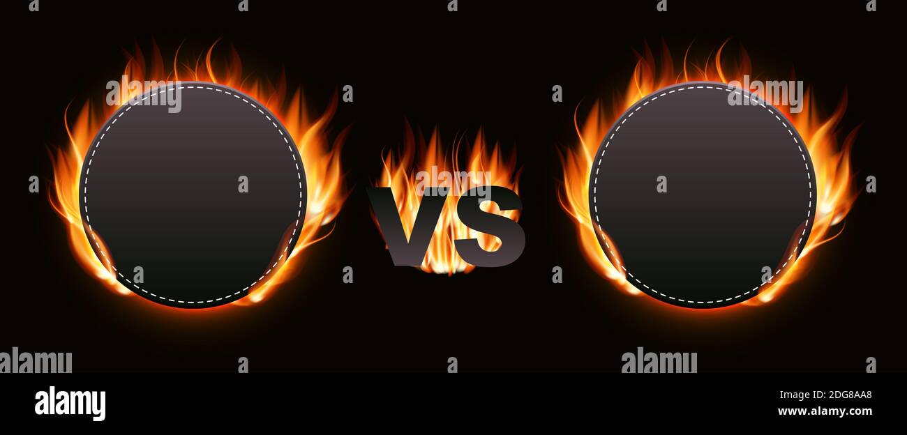 Versus Screen with Fire Illustration Stock Photo - Alamy