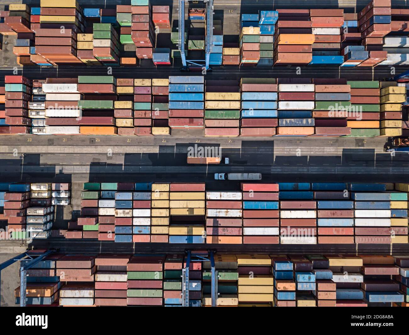 Warehouse with many containers Stock Photo - Alamy