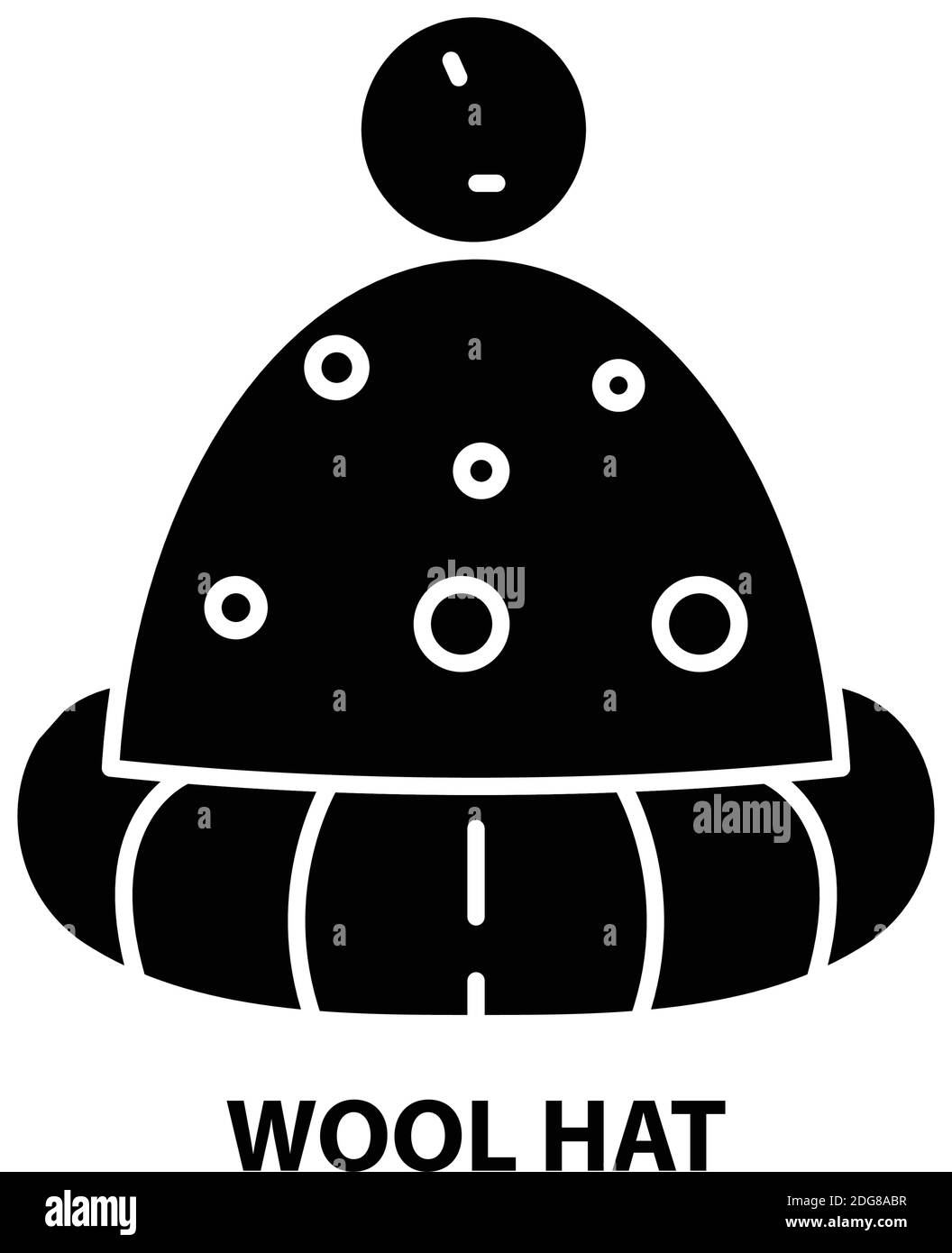 wool hat icon, black vector sign with editable strokes, concept ...