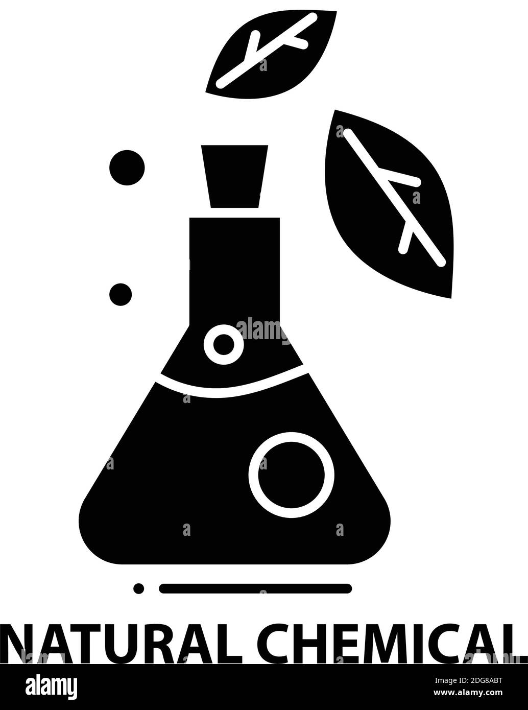 natural chemical symbol icon, black vector sign with editable strokes ...