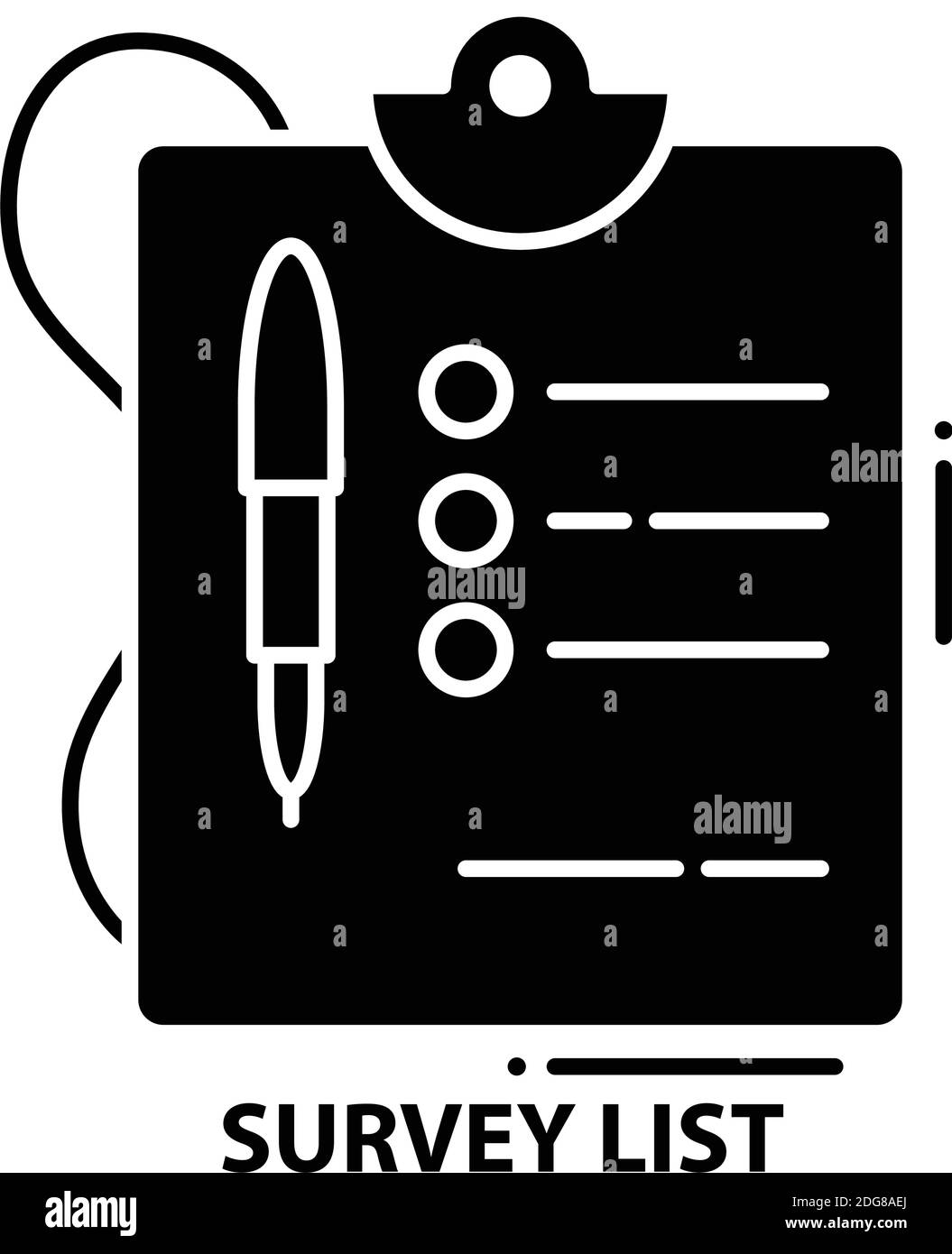 survey list icon, black vector sign with editable strokes, concept illustration Stock Vector ...