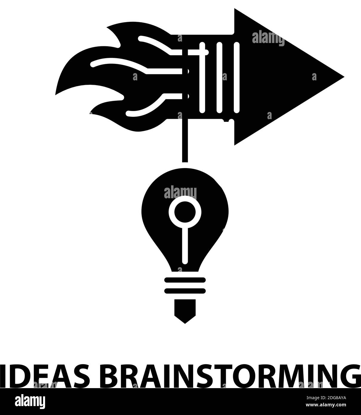ideas brainstorming icon, black vector sign with editable strokes ... ideas brainstorming icon, black vector sign with editable strokes ...