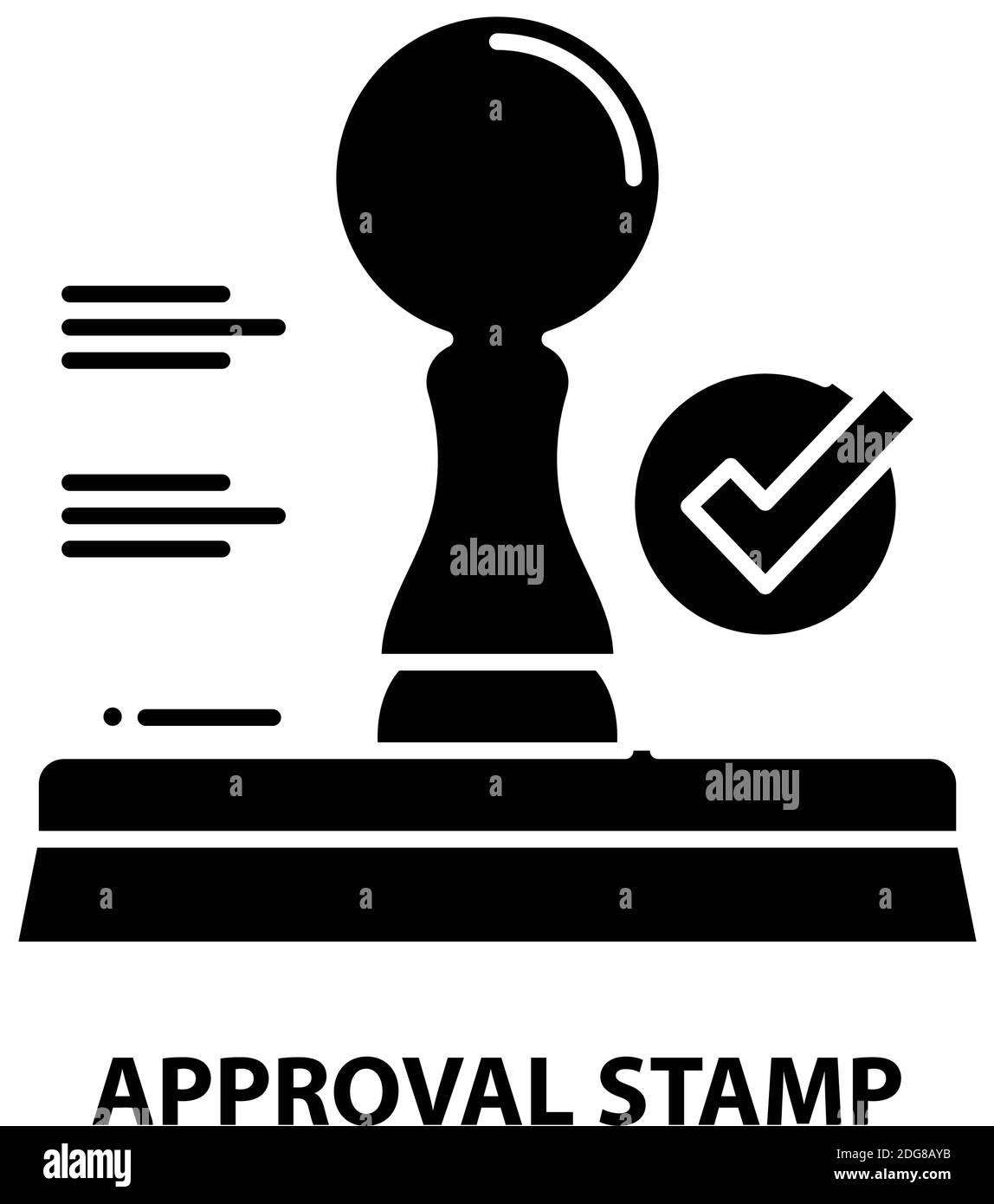 approval stamp icon, black vector sign with editable strokes, concept ...