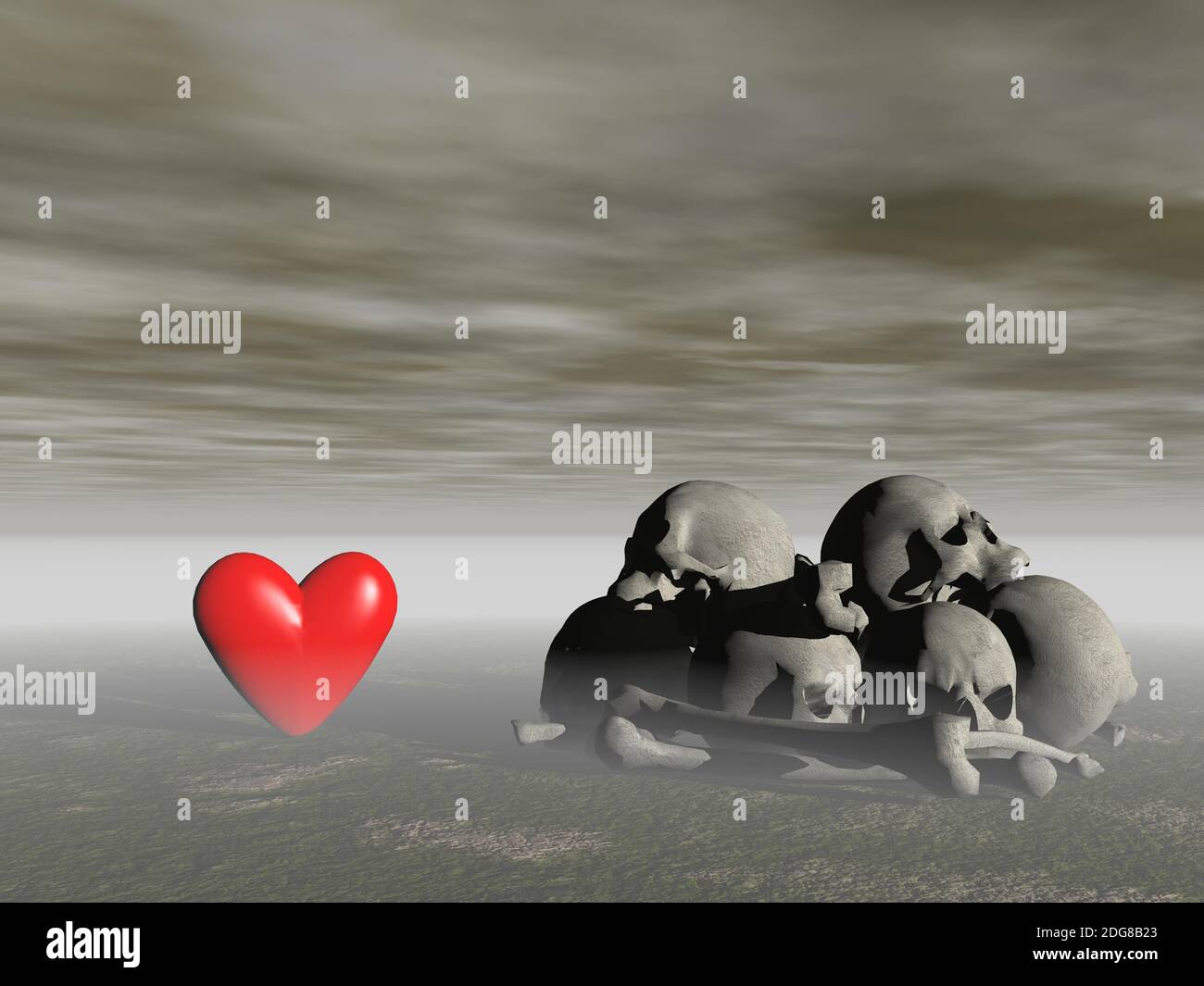 Love and death - 3d rendering Stock Photo - Alamy