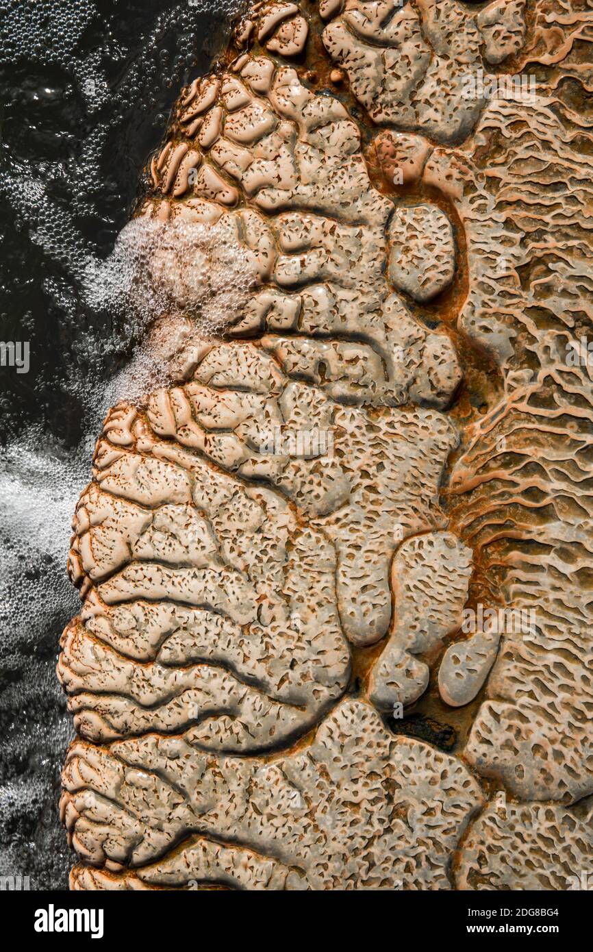 Abstract natural rocky background of the stones with spring water ...