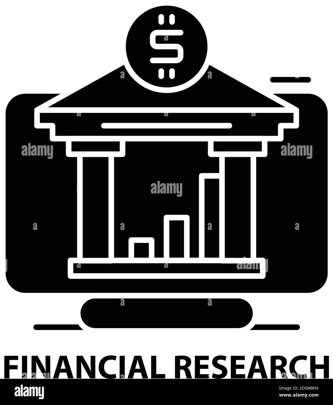 financial research icon, black vector sign with editable strokes ...