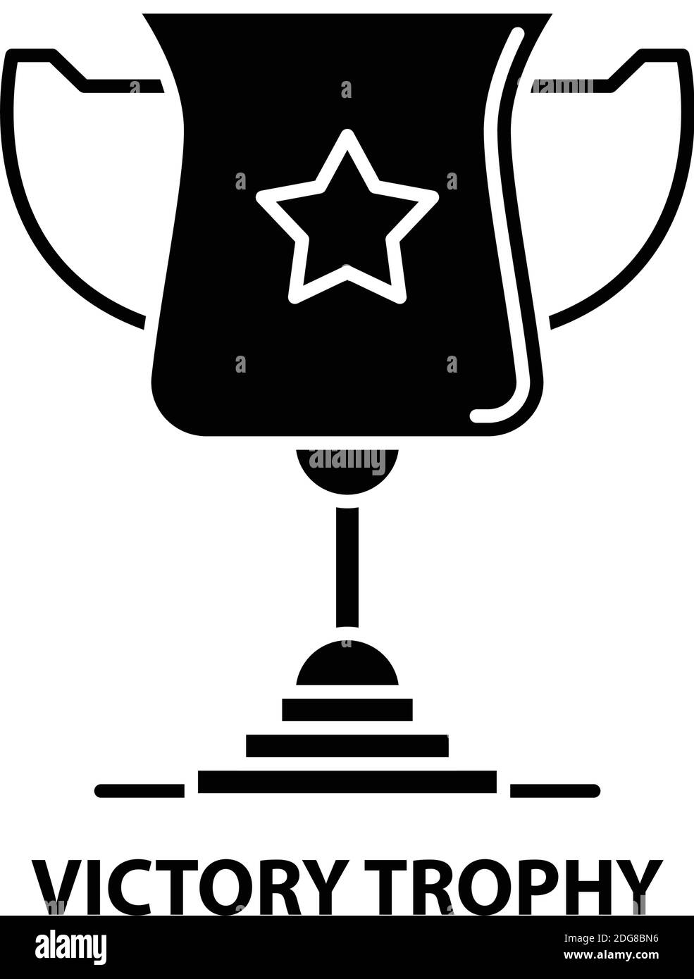 victory trophy icon, black vector sign with editable strokes, concept ...