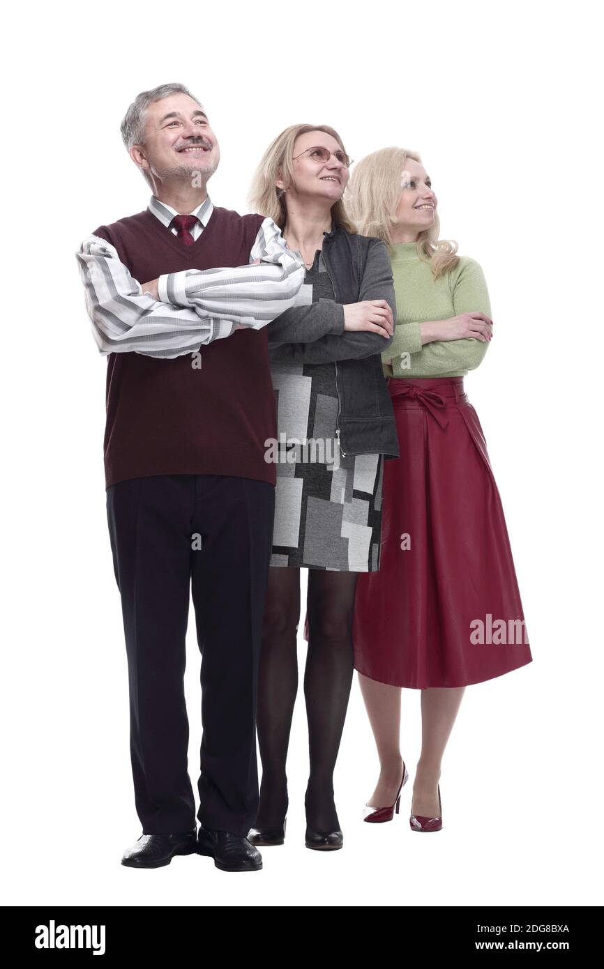 group of happy people standing in line. isolated on a white Stock Photo ...