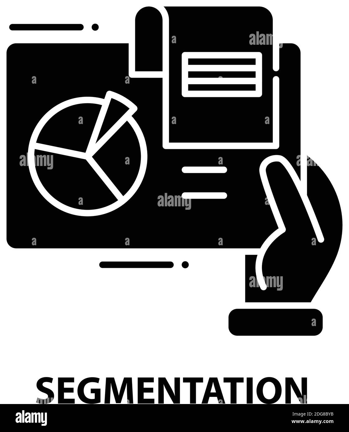 segmentation icon, black vector sign with editable strokes, concept ...