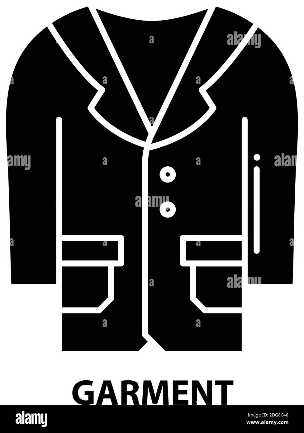 garment icon, black vector sign with editable strokes, concept ...