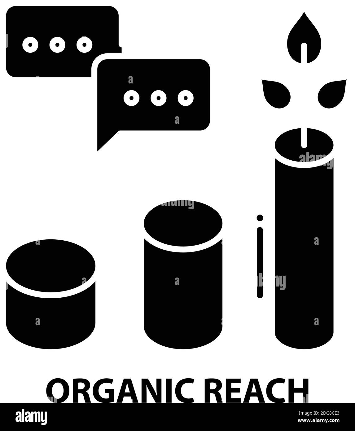 organic reach icon, black vector sign with editable strokes, concept ...