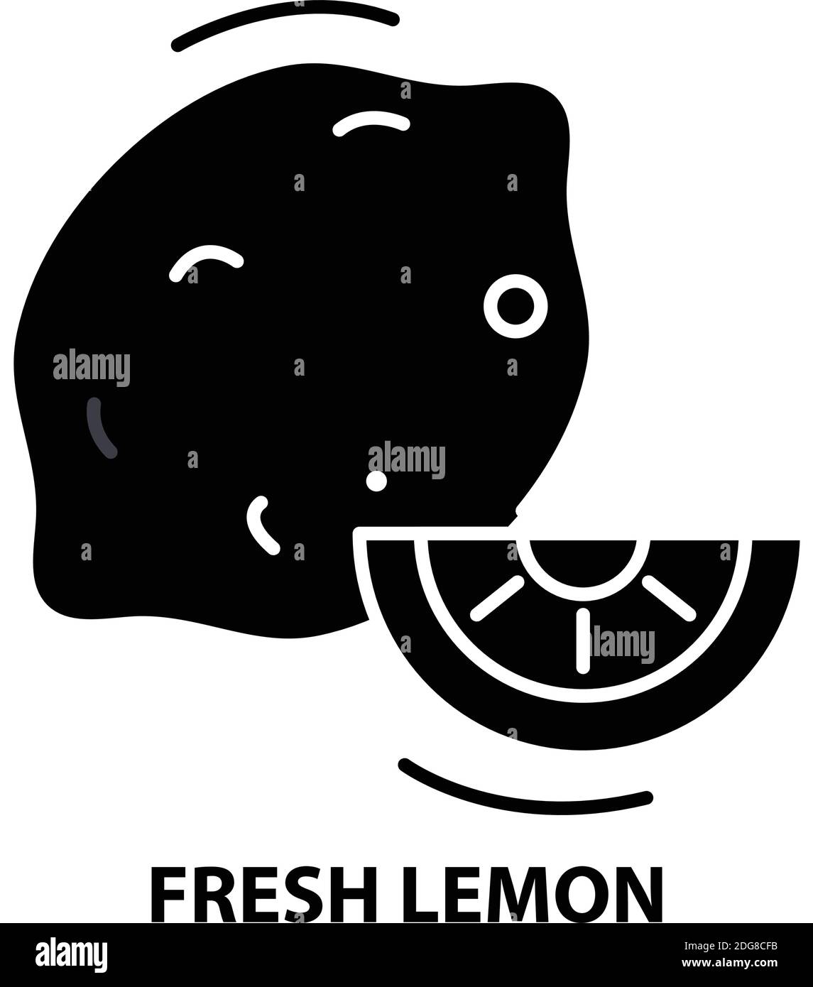 fresh lemon icon, black vector sign with editable strokes, concept ...