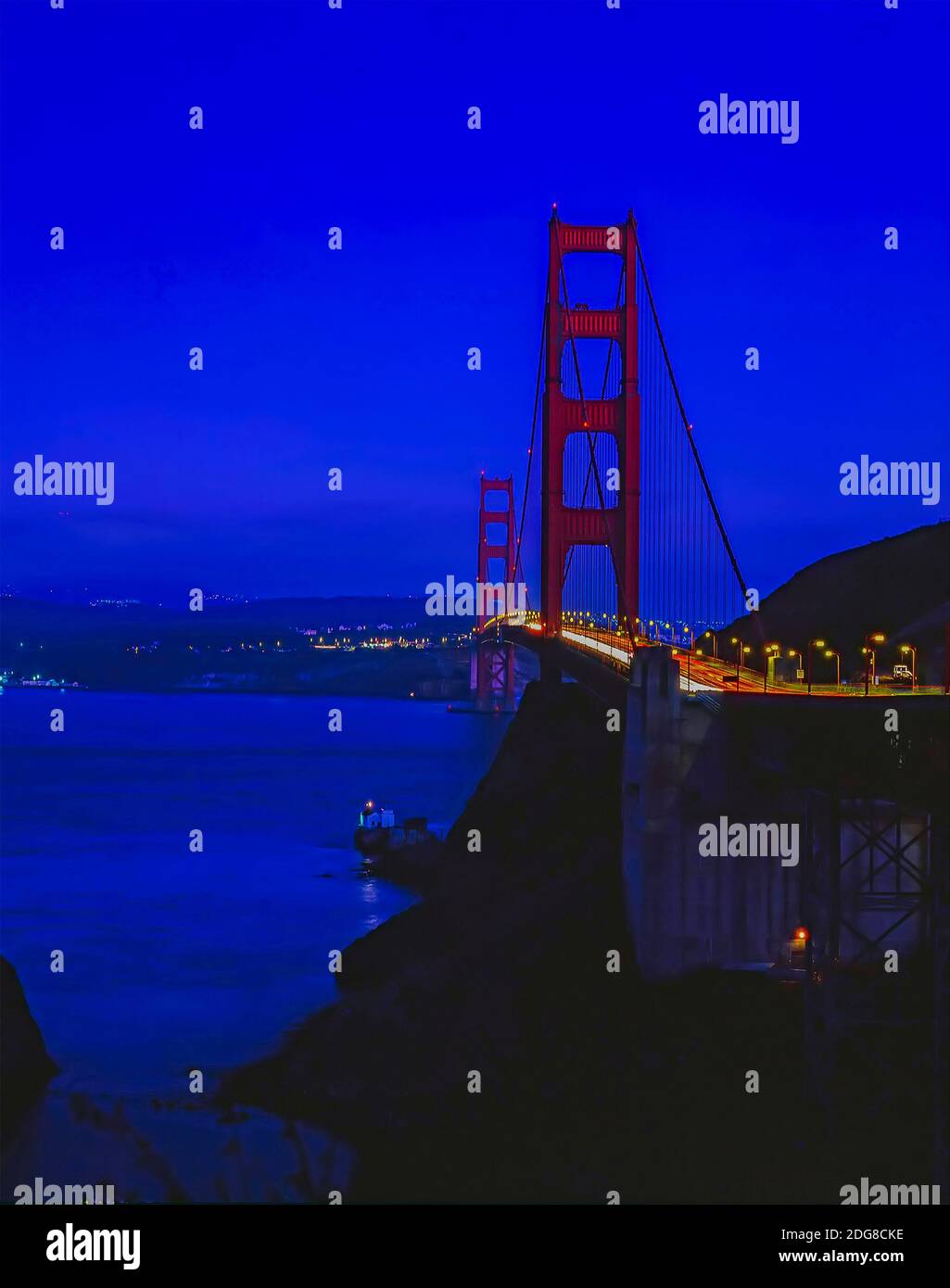 Golden Gate Bridge at night Stock Photo - Alamy