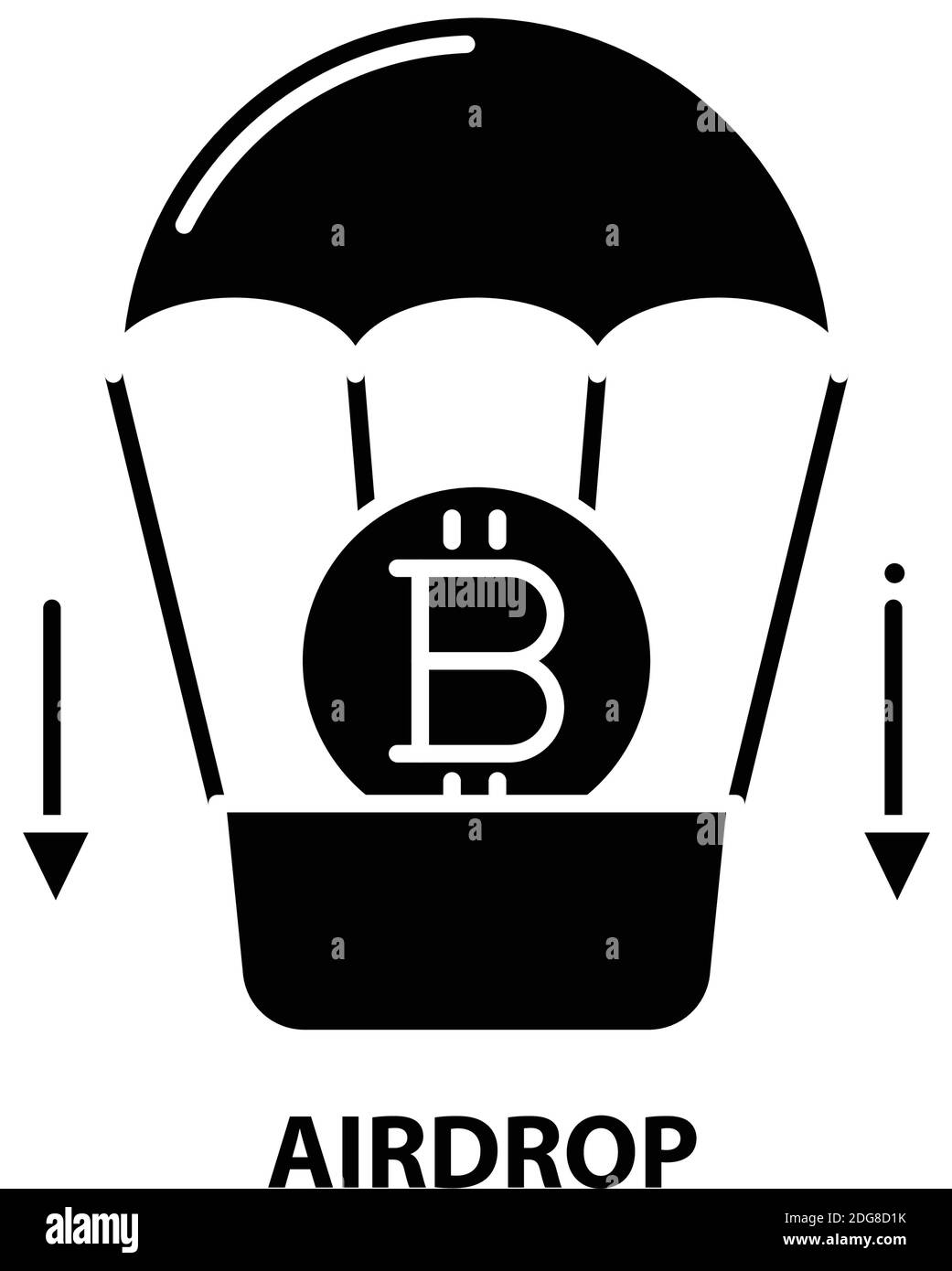 airdrop icon, black vector sign with editable strokes, concept ...