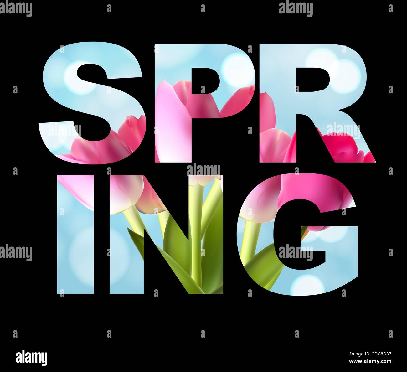 Hello Spring Banner Greetings Design Background with Colorful Flower ...