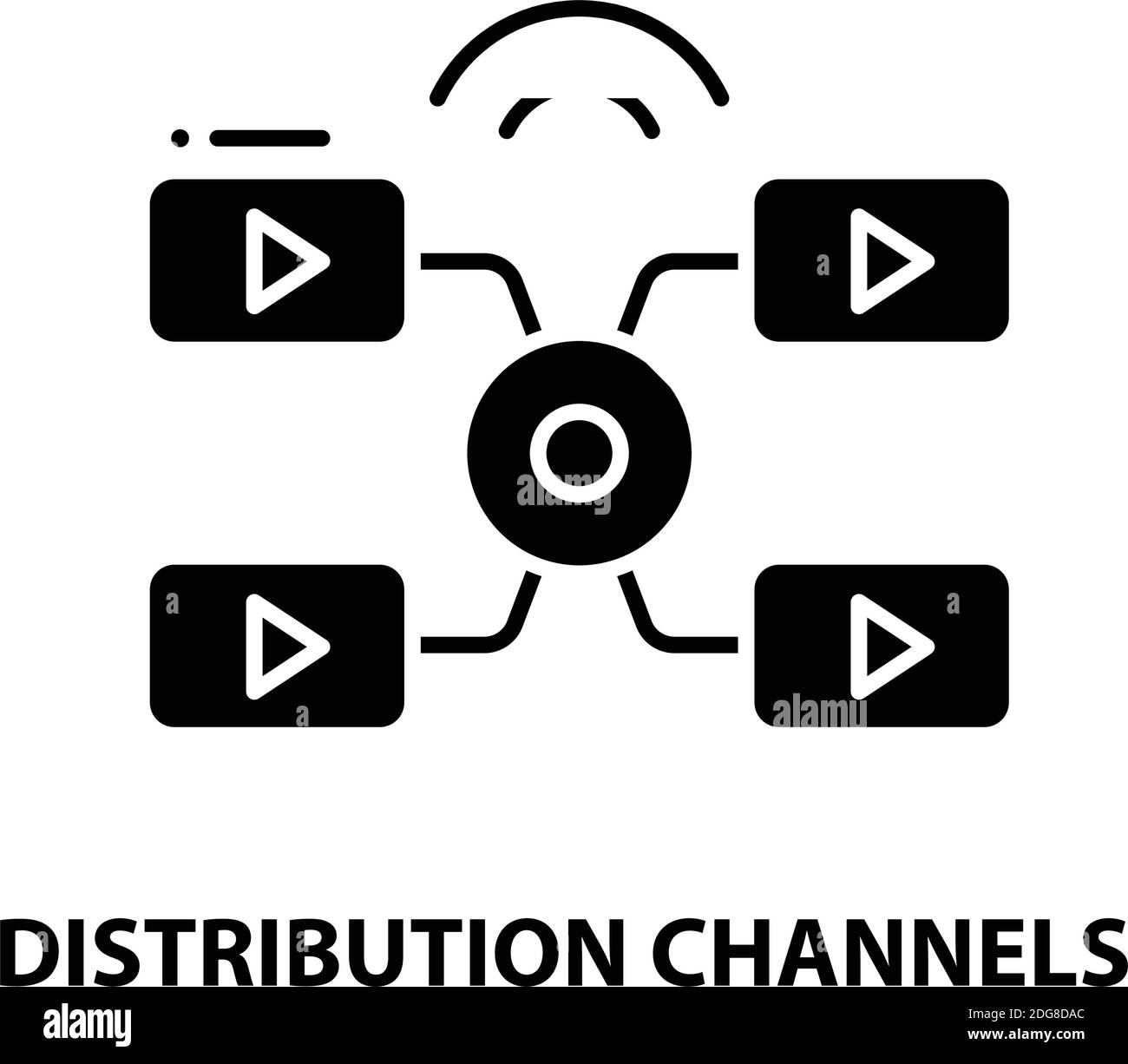 distribution channels icon, black vector sign with editable strokes ... distribution channels icon, black vector sign with editable strokes ...