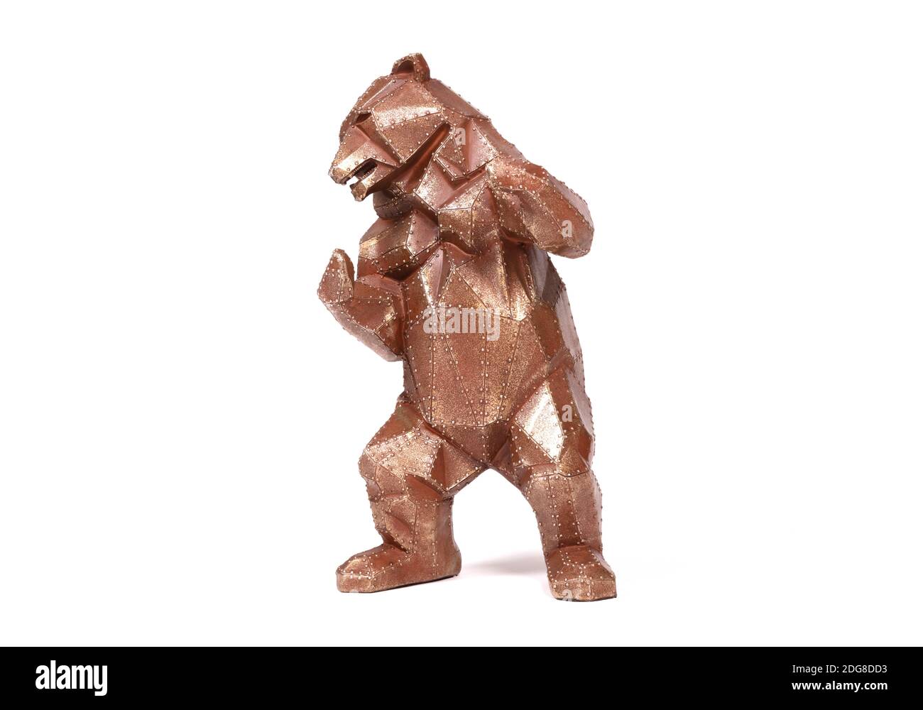 Metal grizzly bear isolated on white background Stock Photo - Alamy