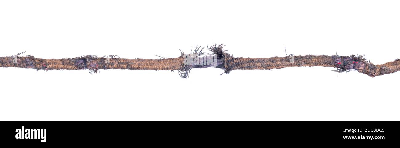 Damaged telephone wire, old, isolated on white background Stock Photo ...