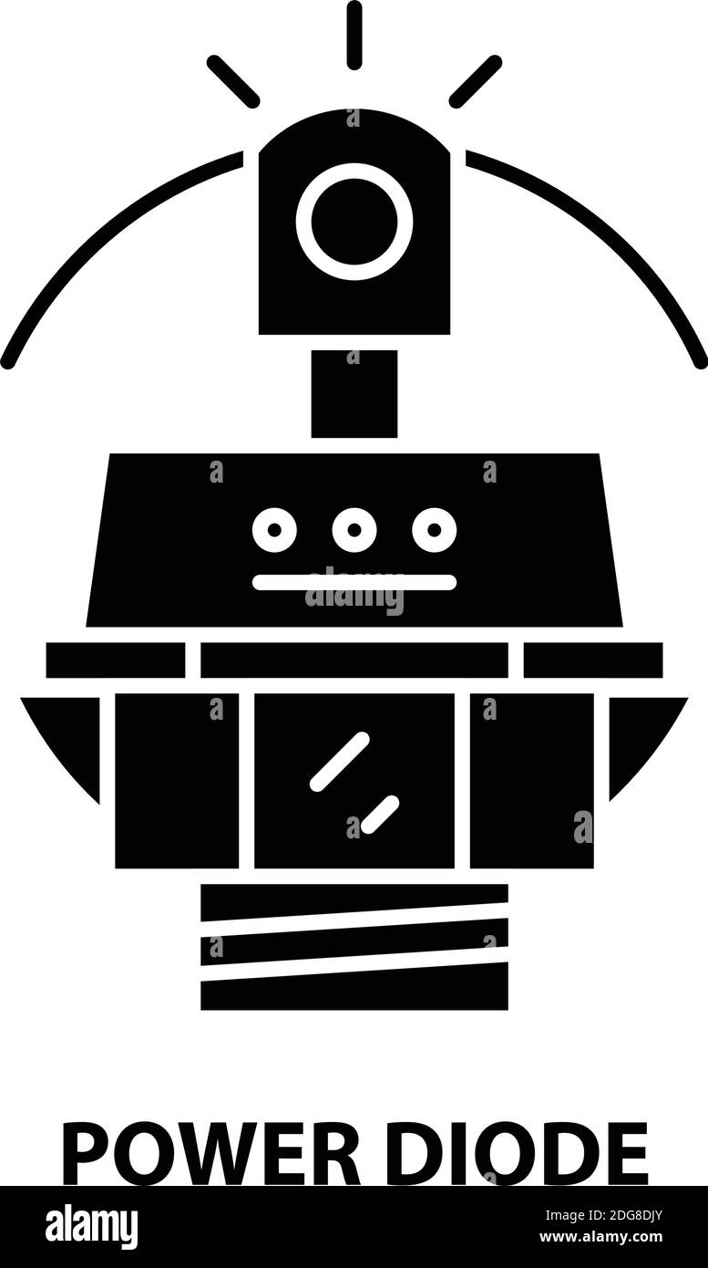 power diode icon, black vector sign with editable strokes, concept ...