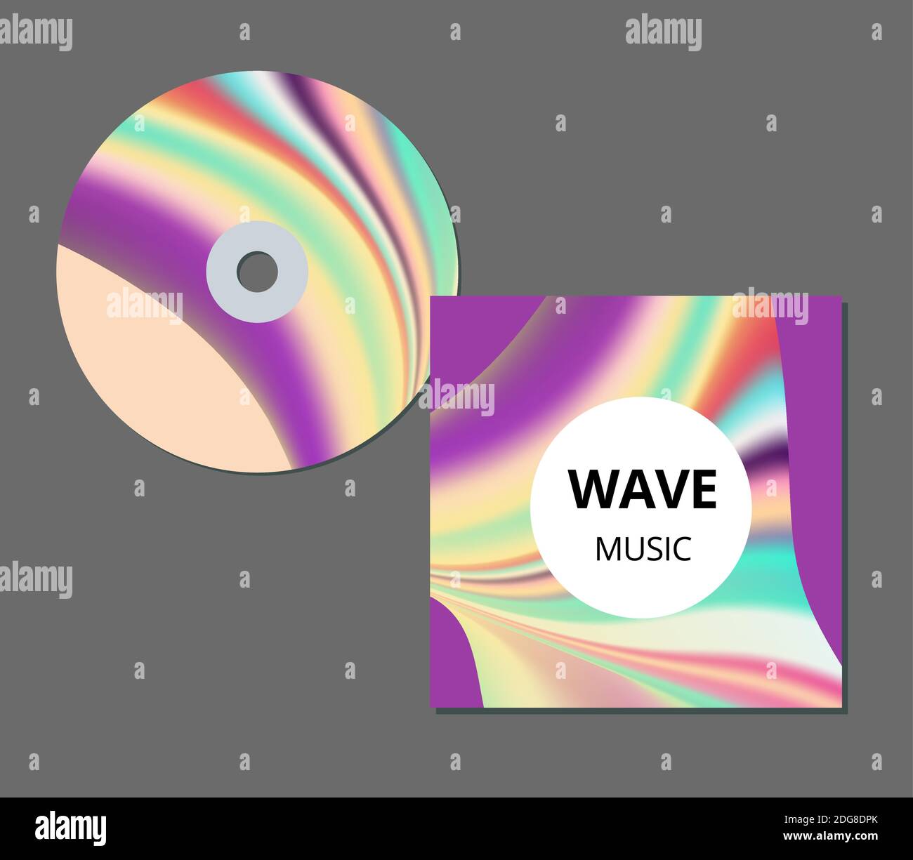 CD cover presentation design template with copy space and wave effect ...