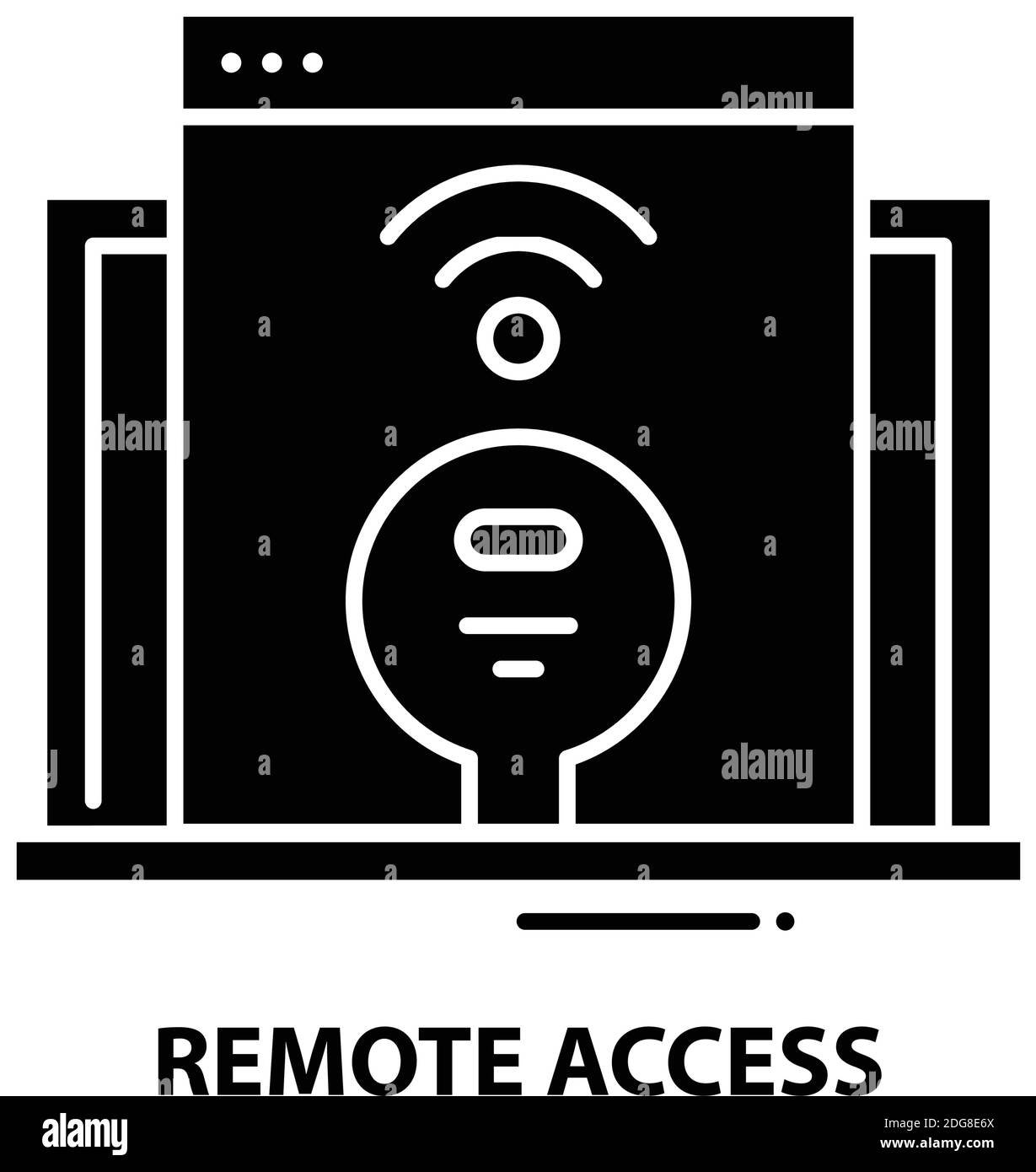 remote access icon, black vector sign with editable strokes, concept ...