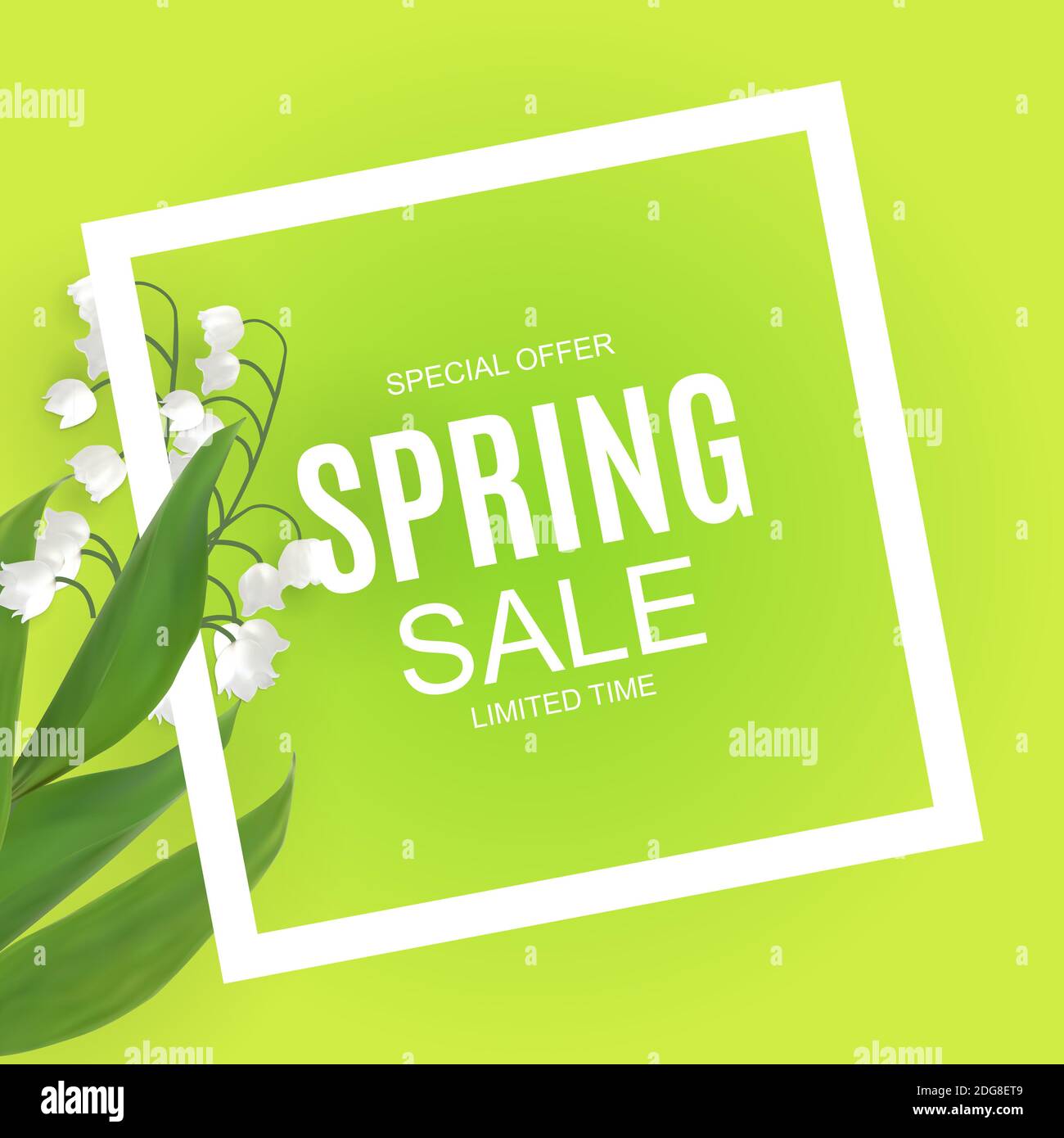 Spring Sale Cute Background with Colorful Flower Elements. Illustration ...