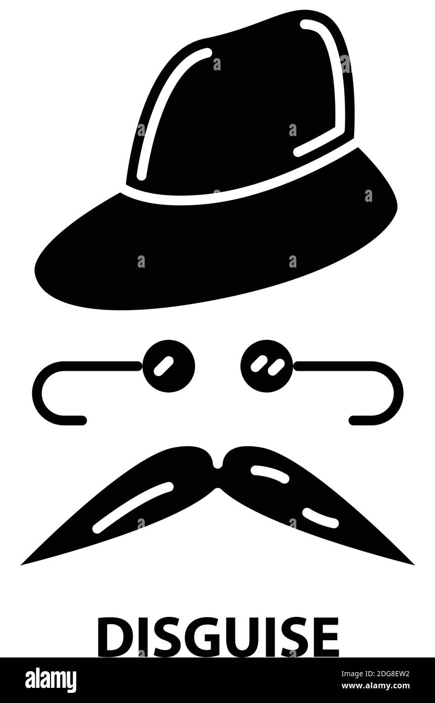 disguise icon, black vector sign with editable strokes, concept ...