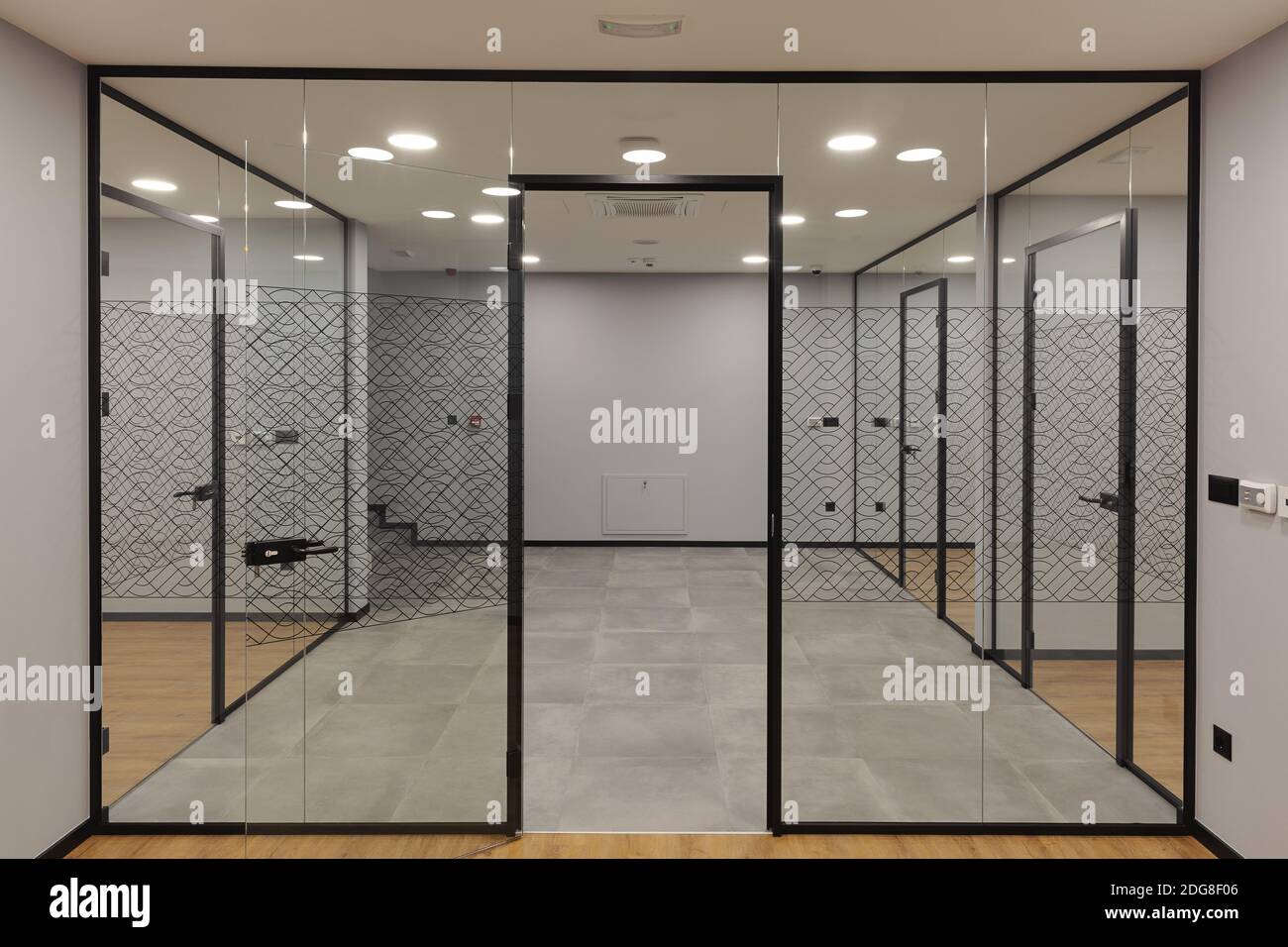 Interior of a new and empty offices, modern and simple Stock Photo - Alamy