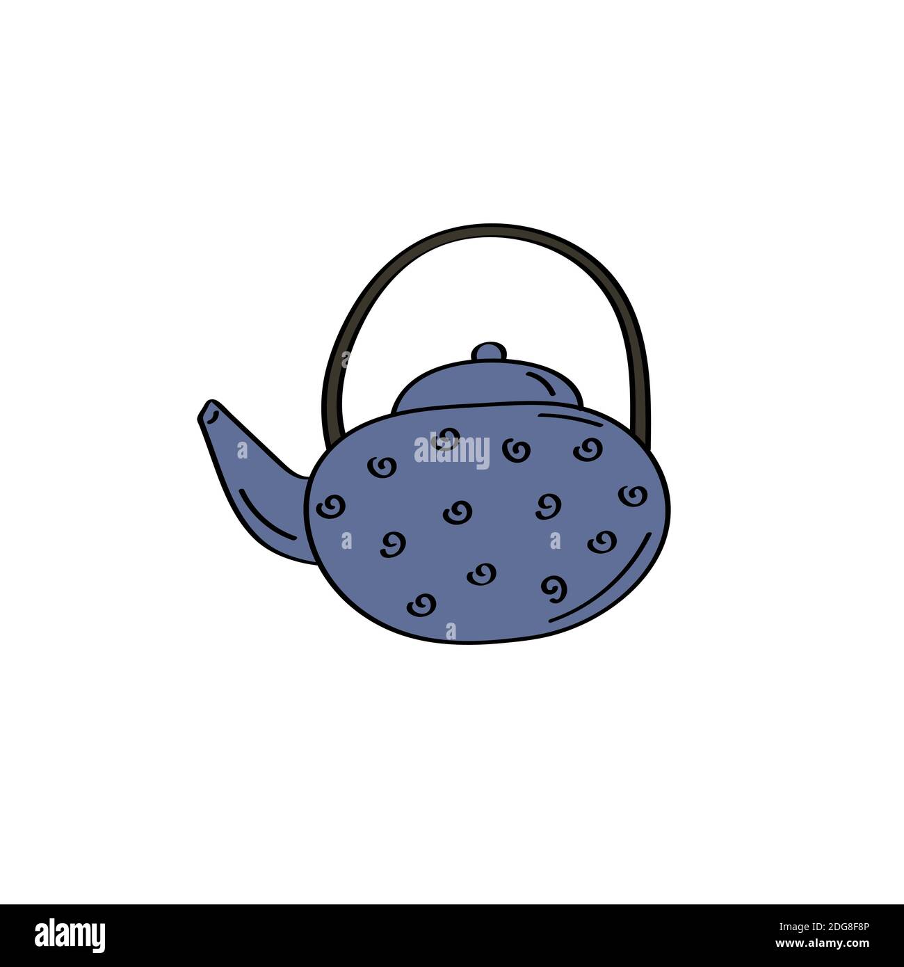 Tea pot sign. Kettle icon. Kitchenware element. Vector doodle ...