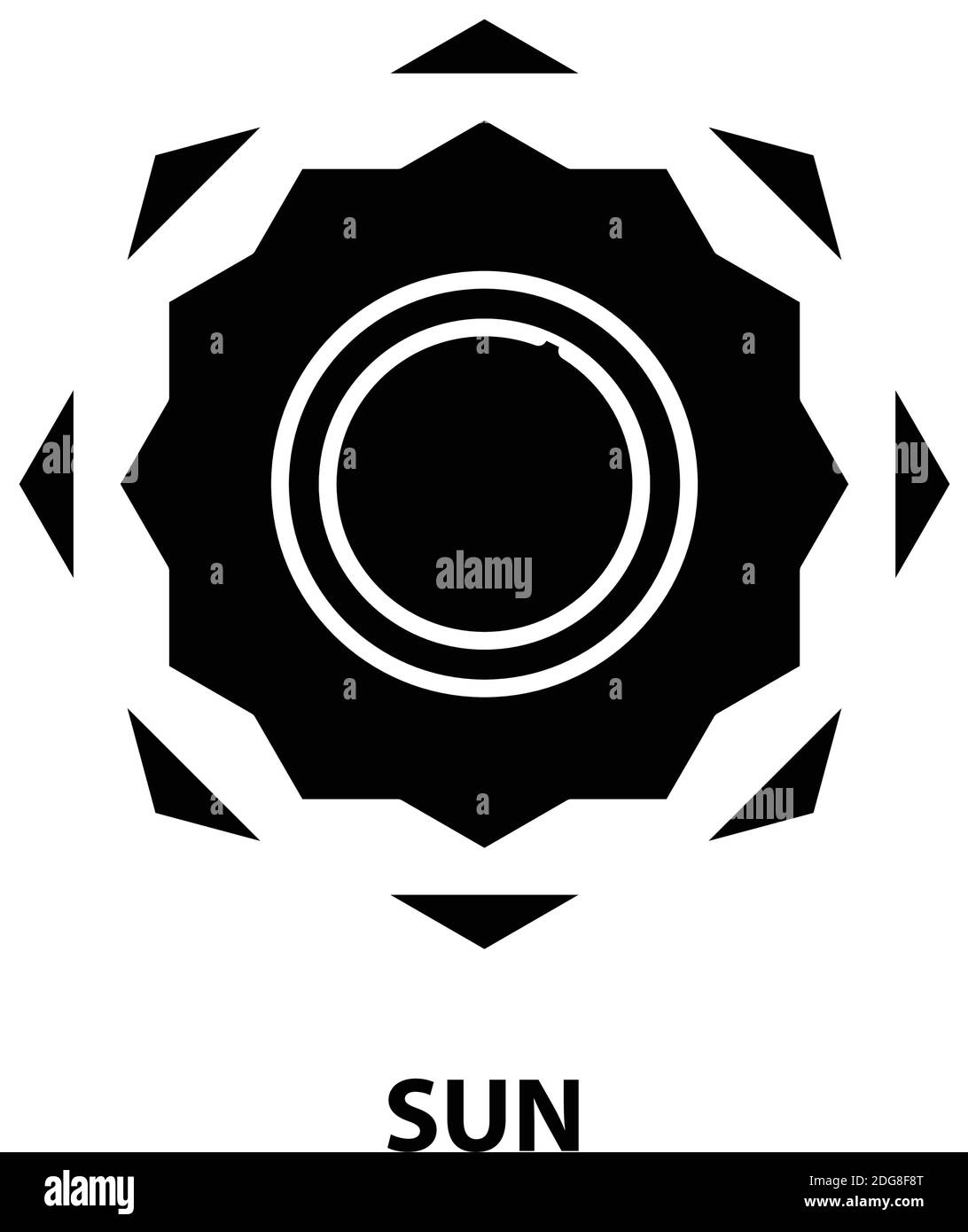 sun icon, black vector sign with editable strokes, concept illustration ...