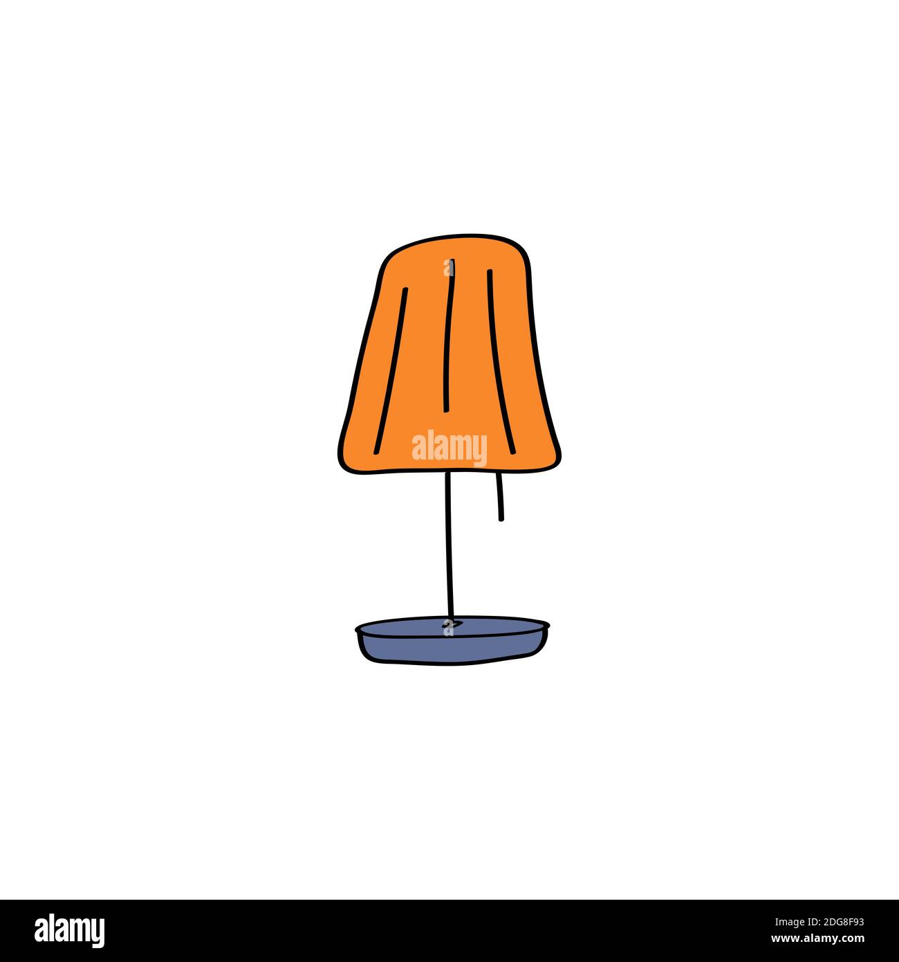 Table lamp doodle icon. Cute hand drawn vector illustration Stock ...