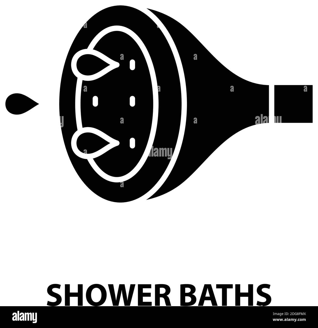 shower baths icon, black vector sign with editable strokes, concept illustration Stock Vector ...