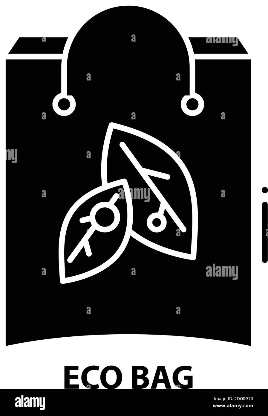 eco bag sign icon, black vector sign with editable strokes, concept ...