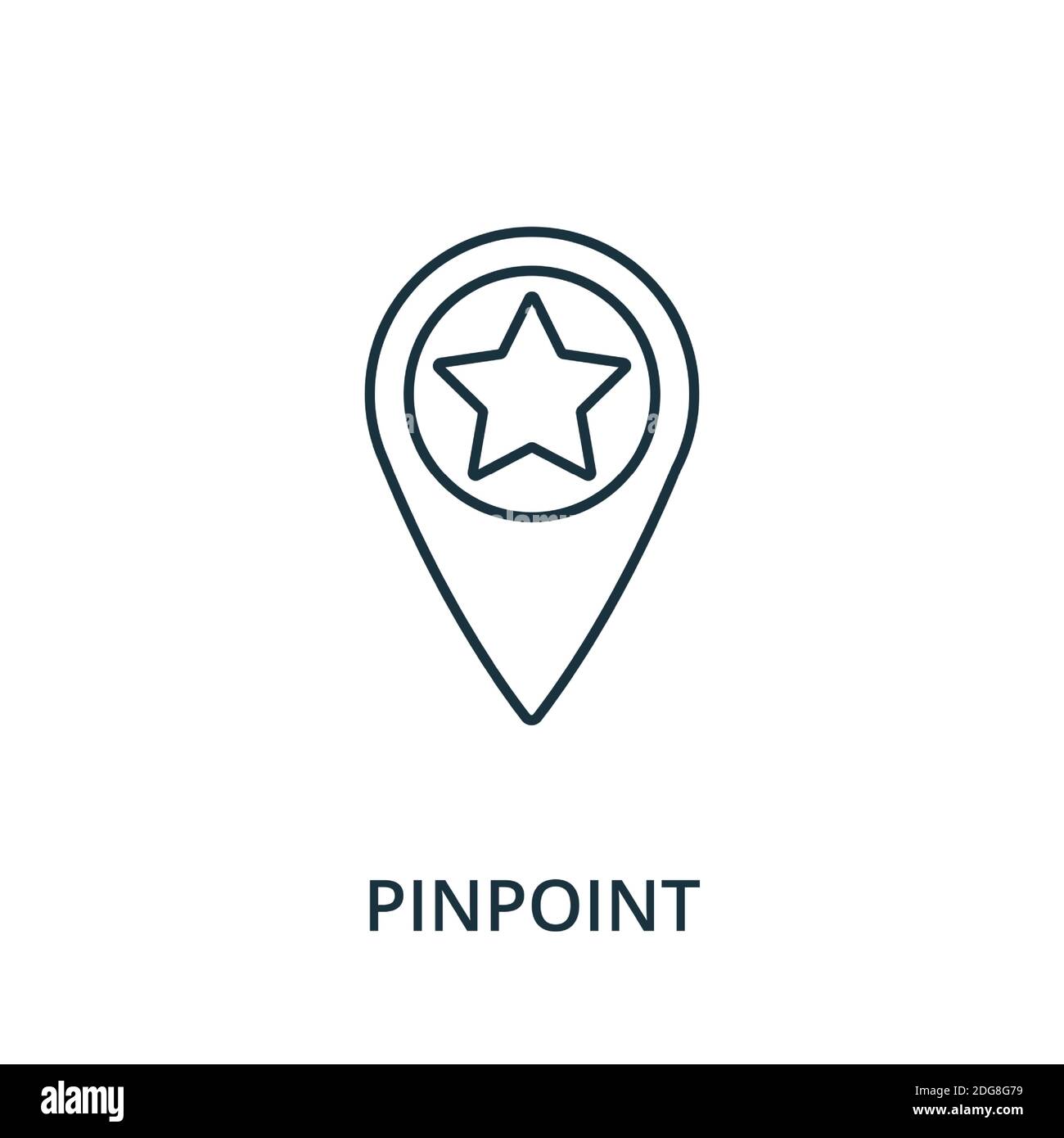Pinpoint icon. Line style element from navigation collection. Thin ...