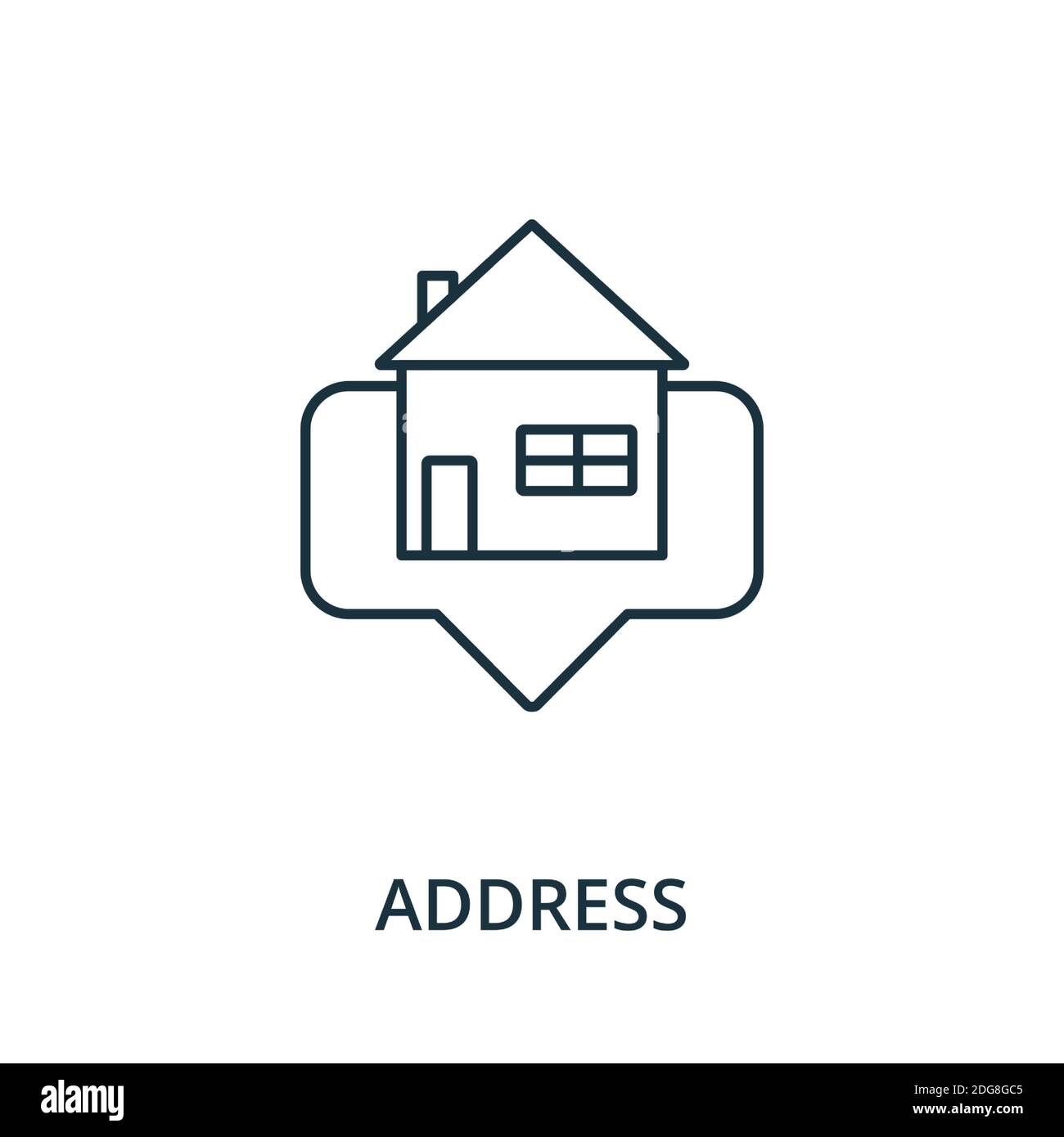 Address icon. Line style element from navigation collection. Thin ...