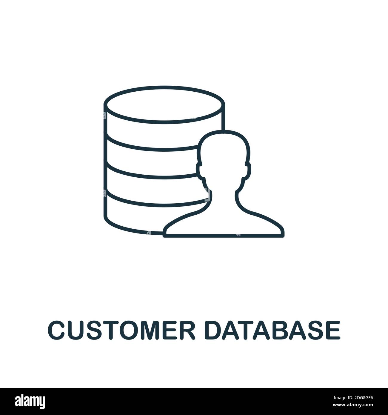 Customer Database icon. Line style element from loyalty program collection. Thin Customer ...