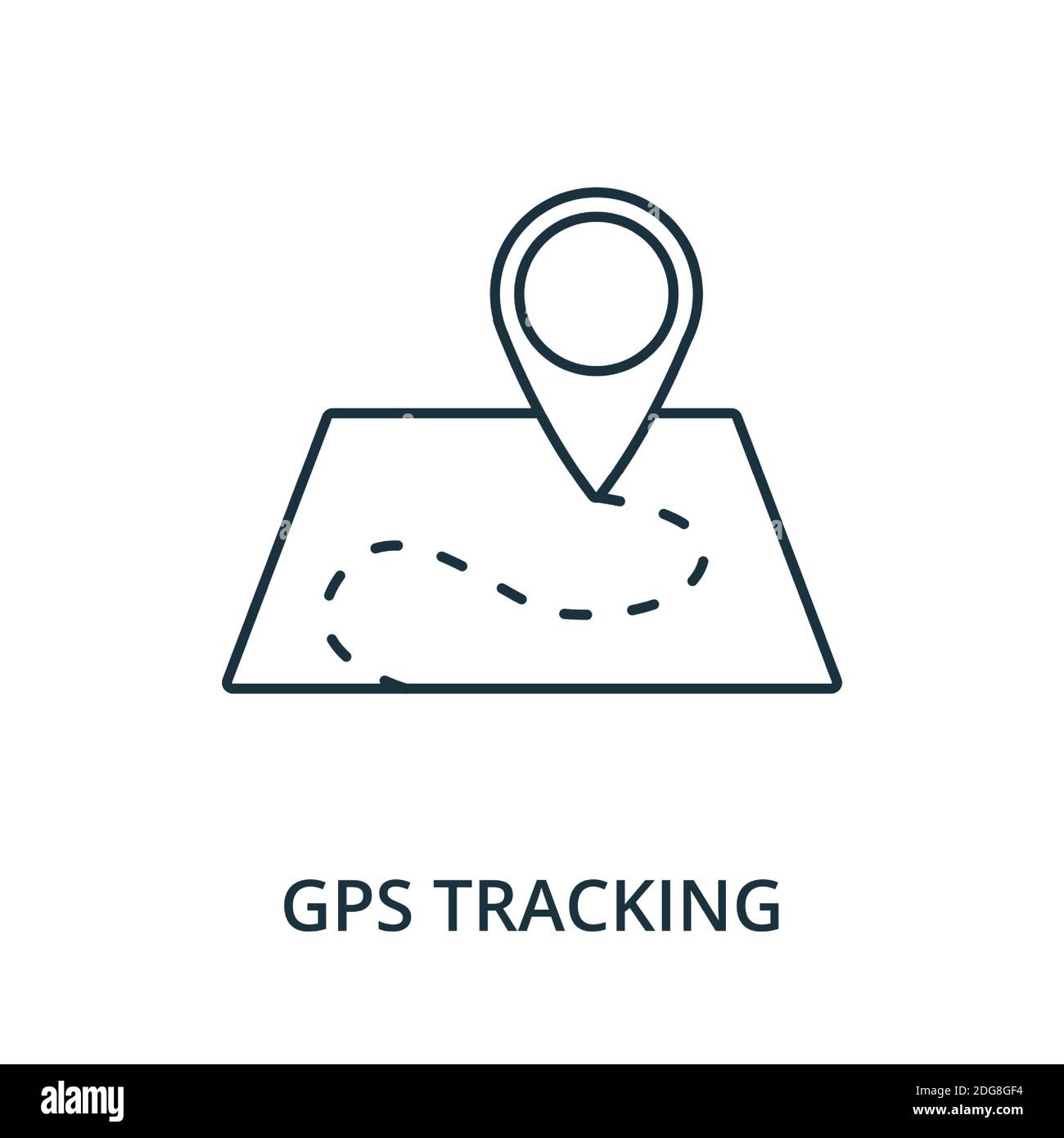 Gps Tracking icon. Line style element from navigation collection. Thin ...