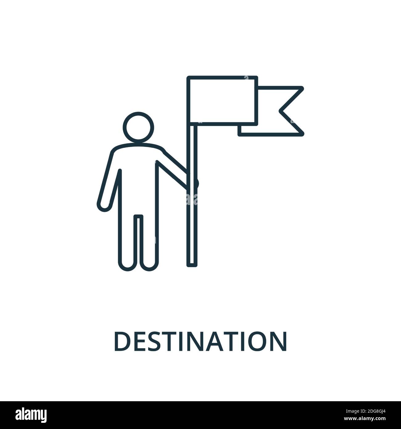 Destination icon. Line style element from navigation collection. Thin ...