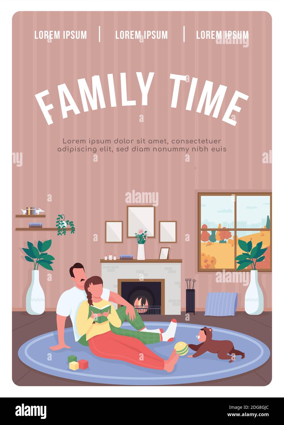 Family time poster flat vector template Stock Vector Image & Art - Alamy