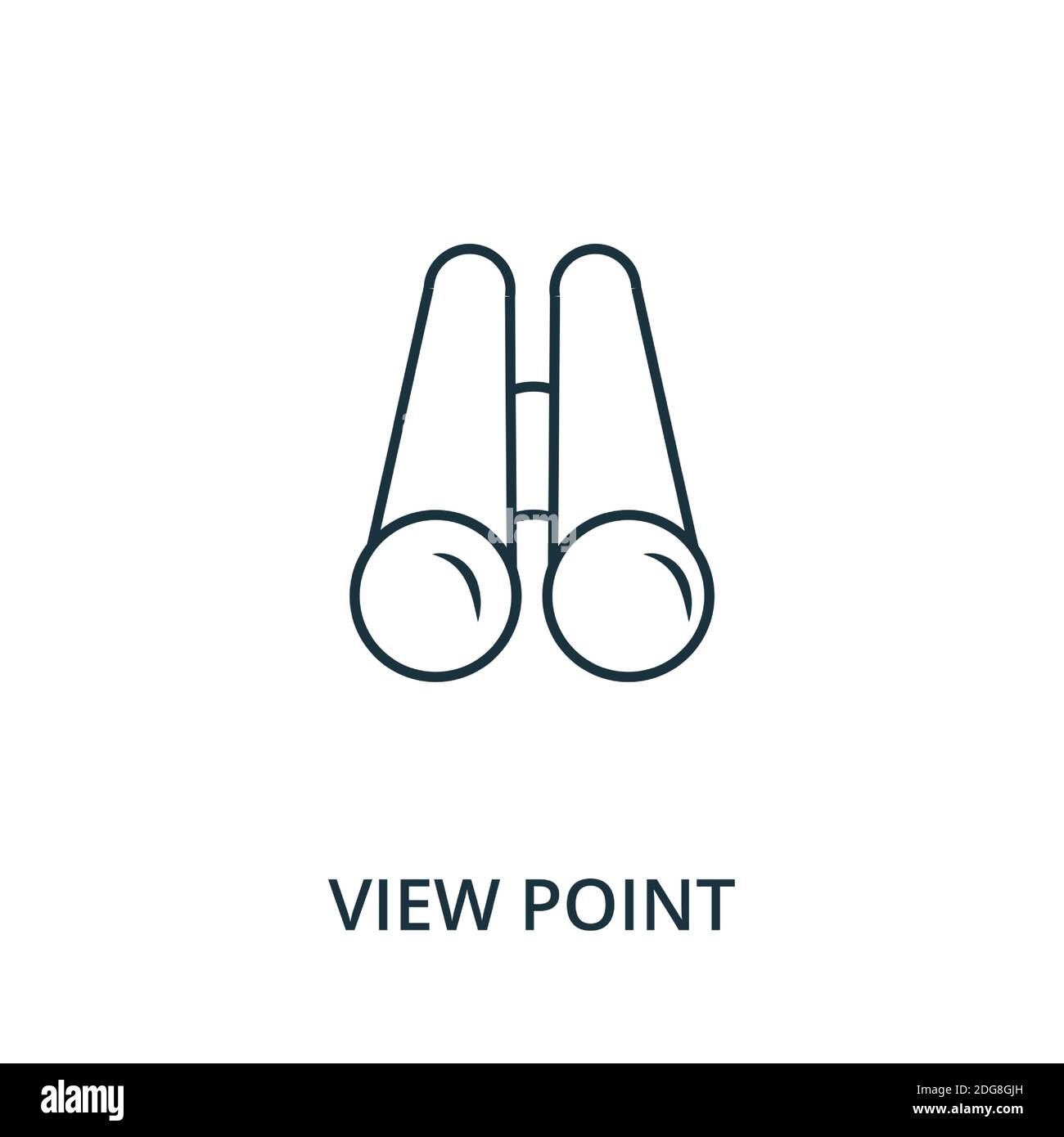 View Point icon. Line style element from navigation collection. Thin ...