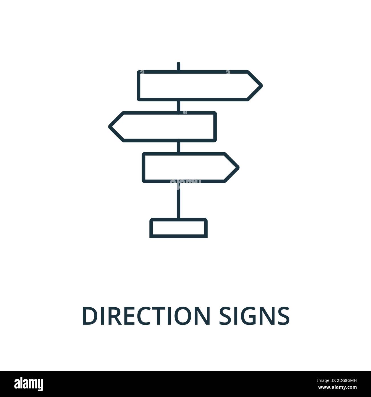Direction Signs icon. Line style element from navigation collection ...