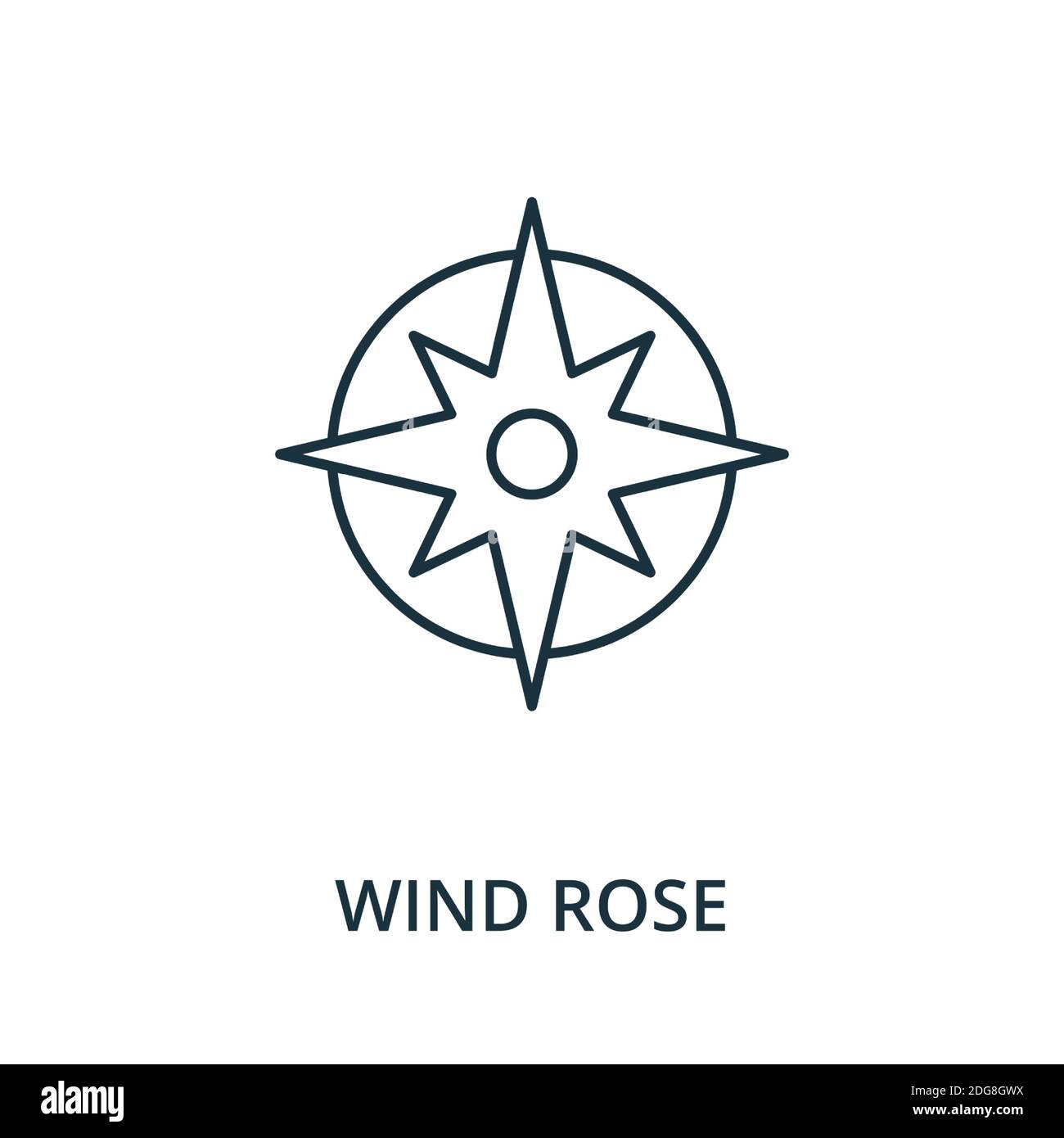 Wind Rose icon. Line style element from navigation collection. Thin ...