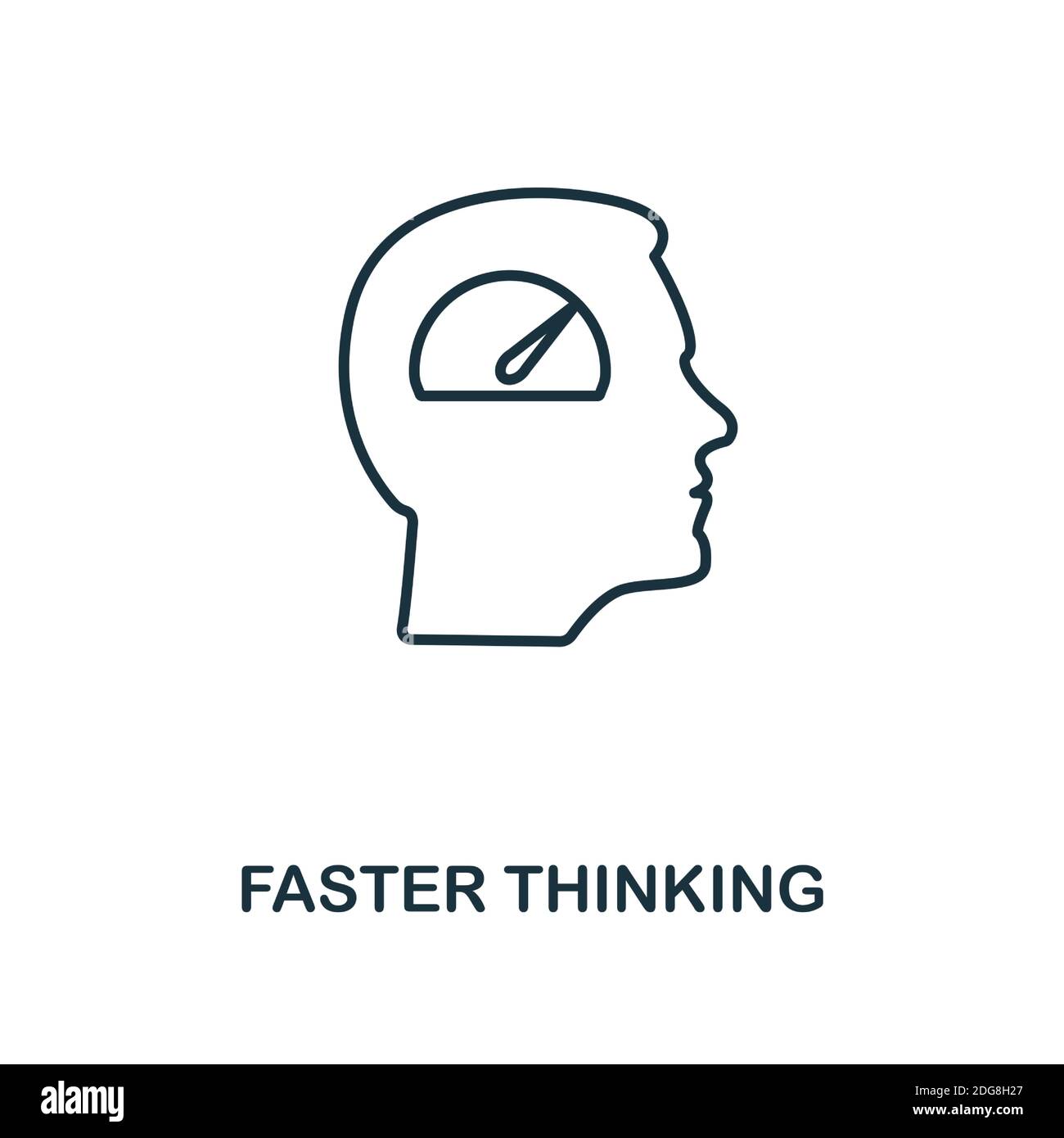 Faster Thinking icon. Line style element from personality collection ...