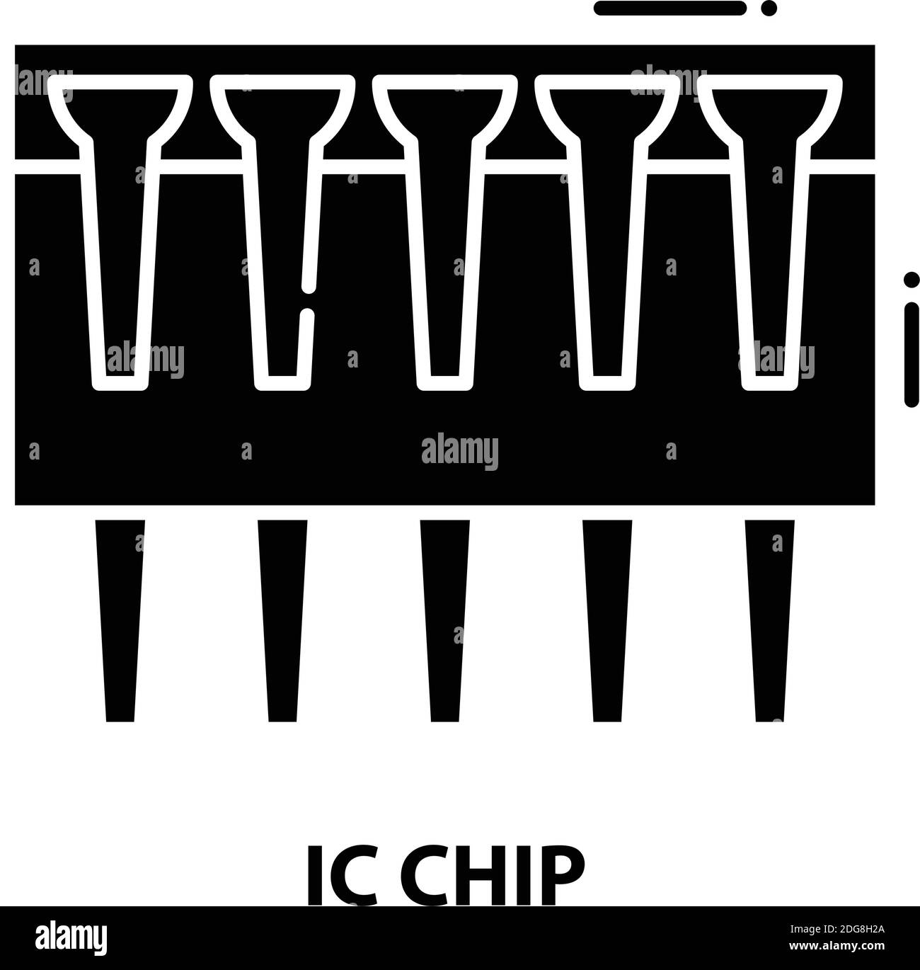 ic chip icon, black vector sign with editable strokes, concept ...