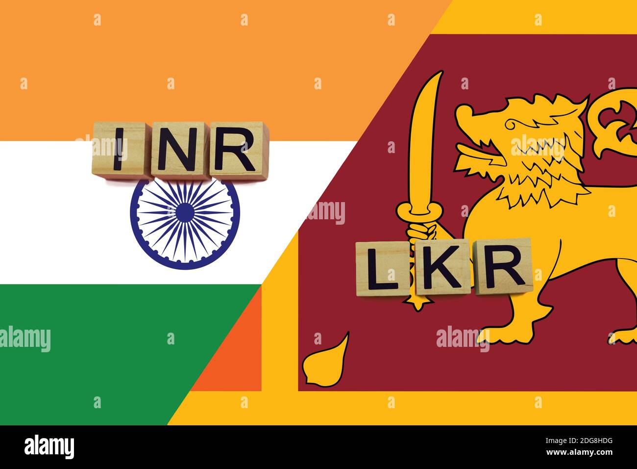 India And Sri Lanka Currencies Codes On National Flags Background india-and-sri-lanka-currencies-codes-on-national-flags-background