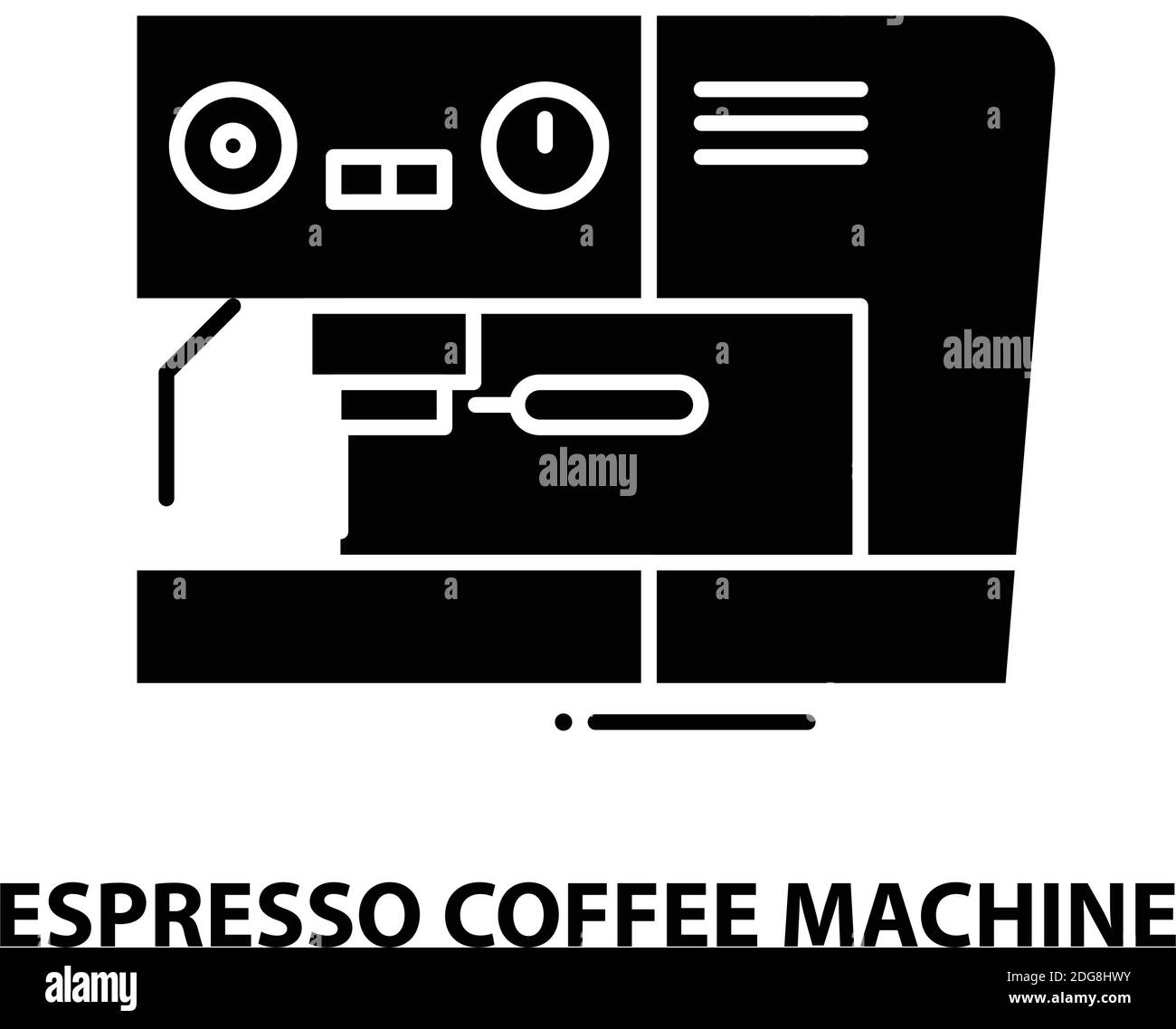 espresso coffee machine sign icon, black vector sign with editable ...