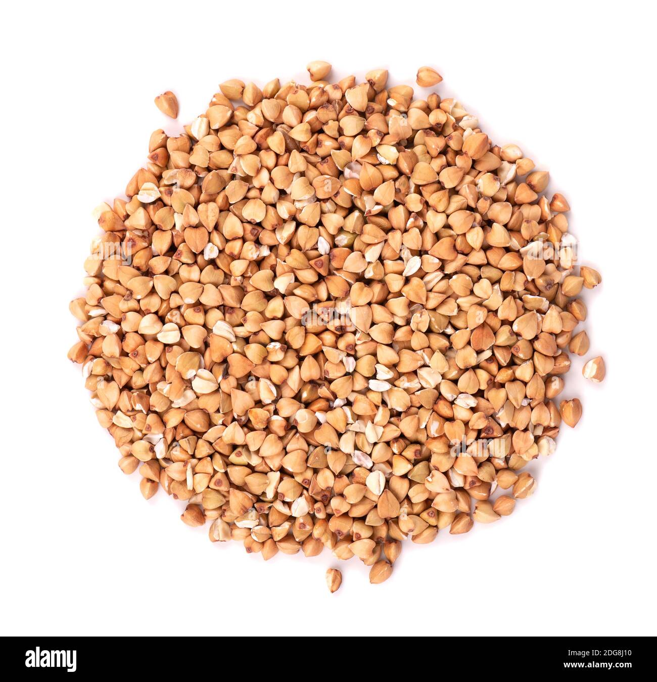 Buckwheat groats isolated on white background. Green buckwheat seeds ...