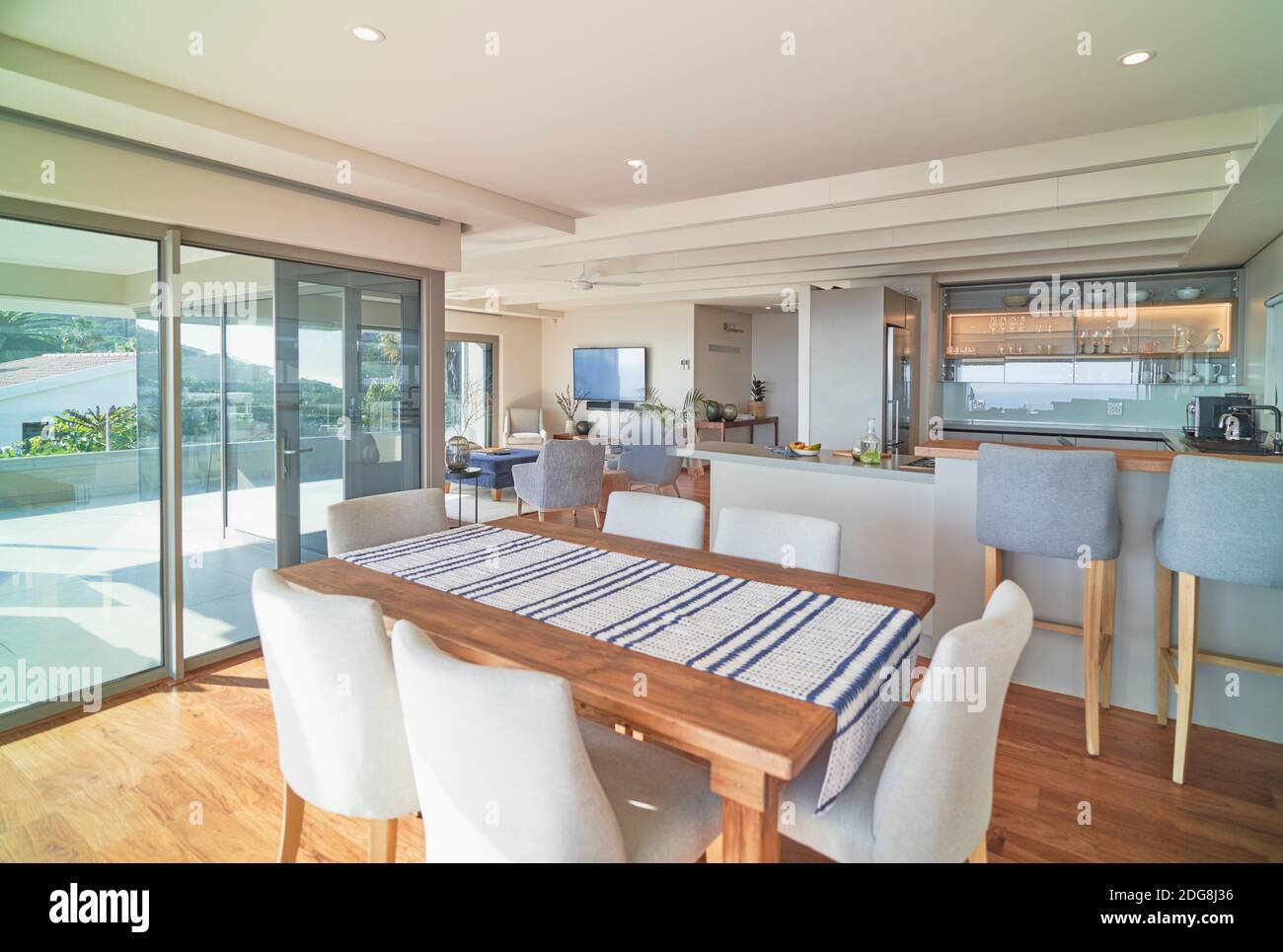 Home showcase interior dining room and kitchen Stock Photo - Alamy
