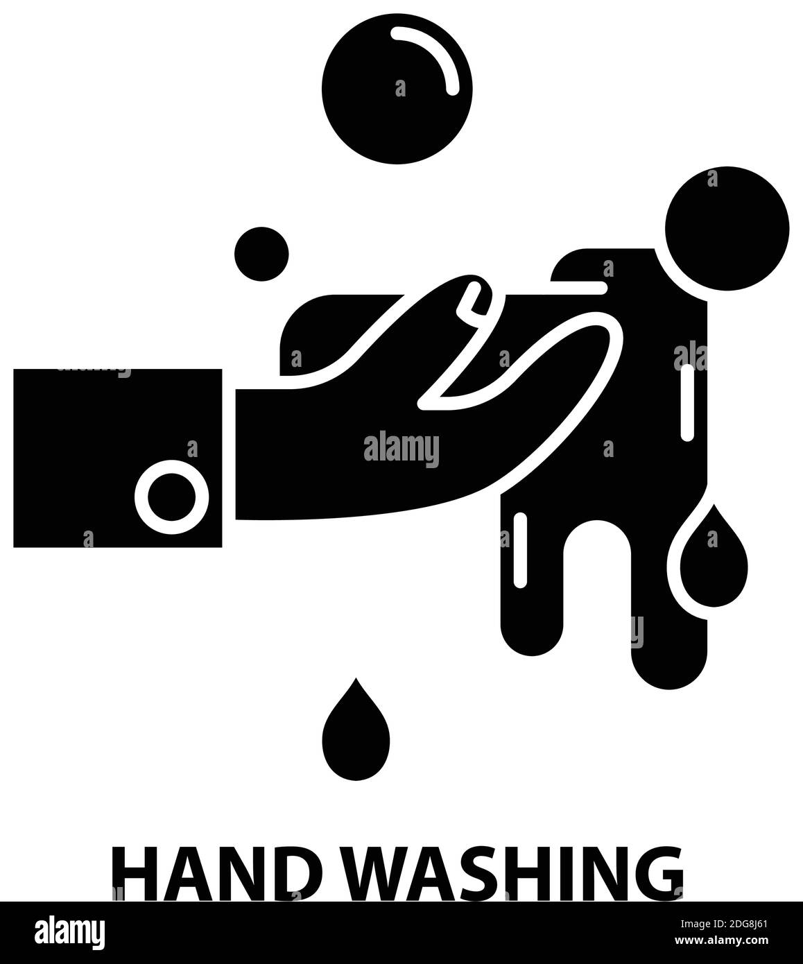 hand washing icon, black vector sign with editable strokes, concept ...