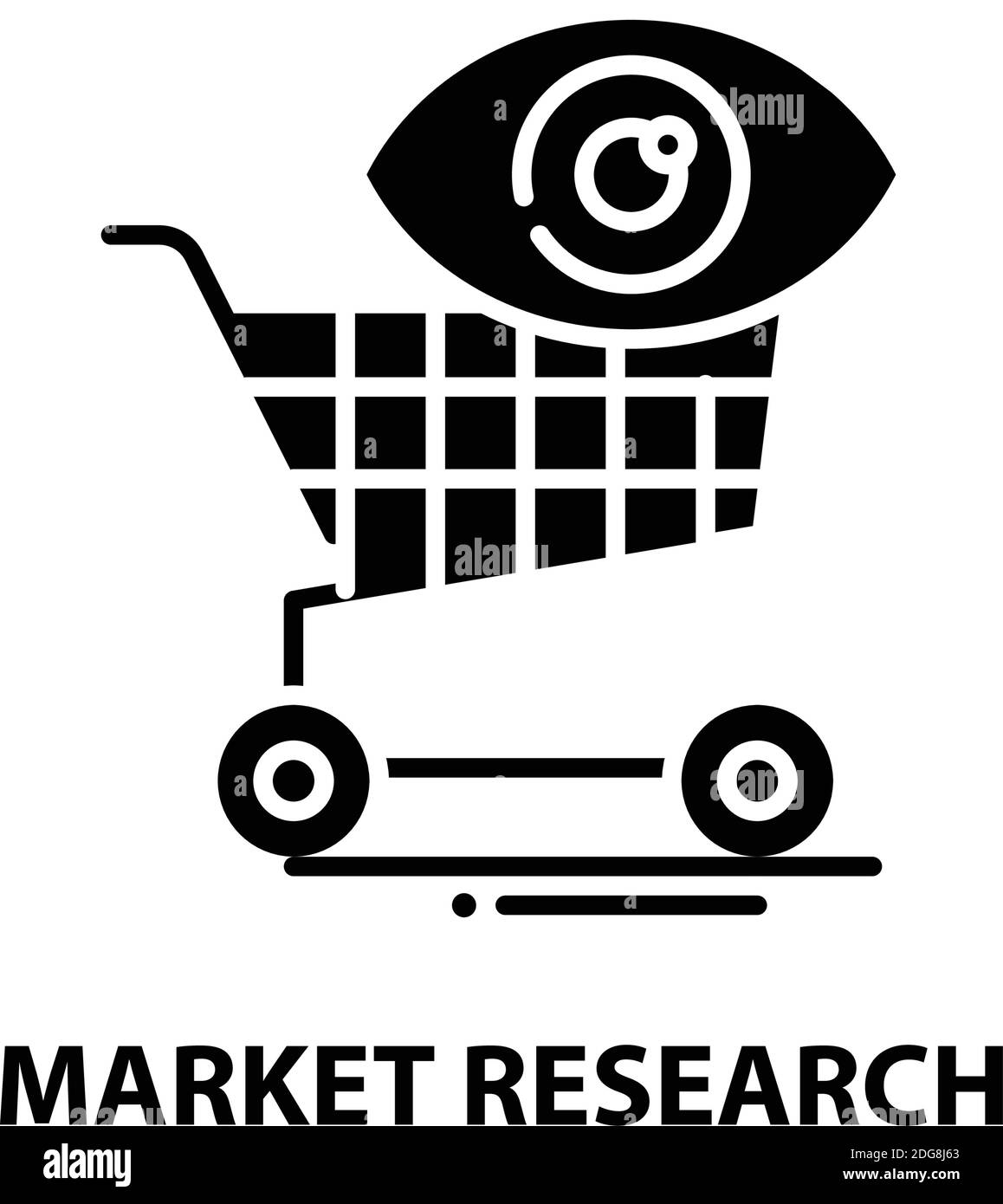 market research symbol icon, black vector sign with editable strokes ...